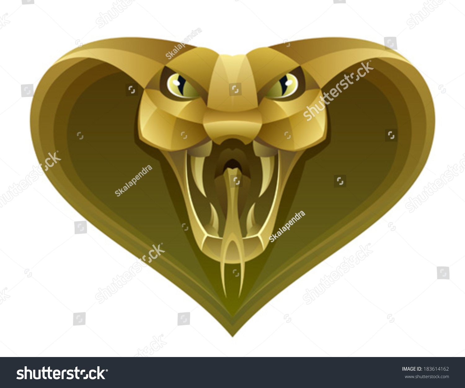 Golden Snake Head Stock Vector (Royalty Free) 183614162 | Shutterstock