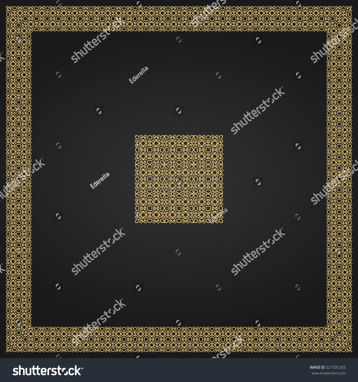 Golden Square Frame Vector Design Template Stock Vector (Royalty Free ...
