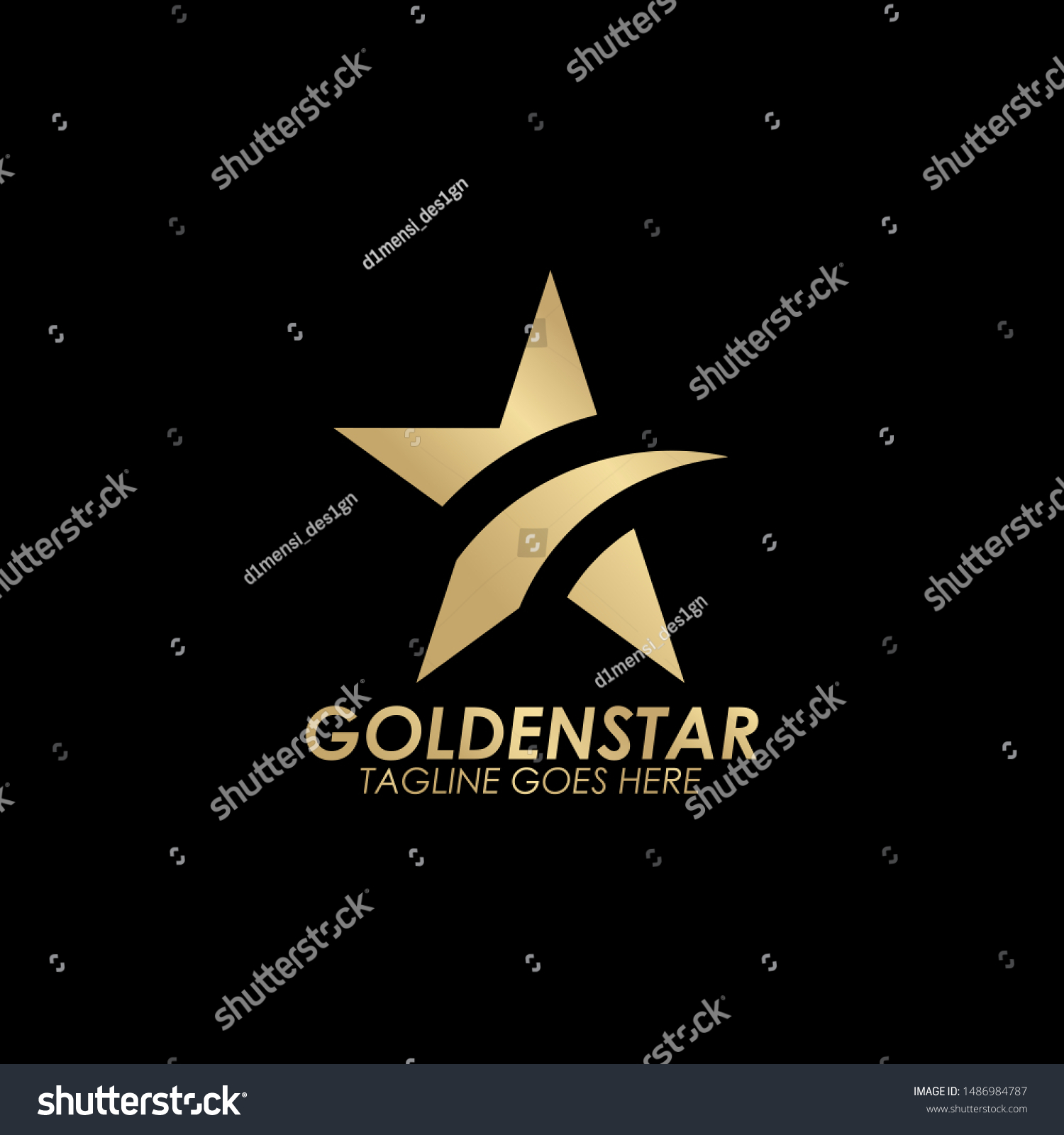 Golden Star Logo Design Vector Stock Vector (Royalty Free) 1486984787 ...