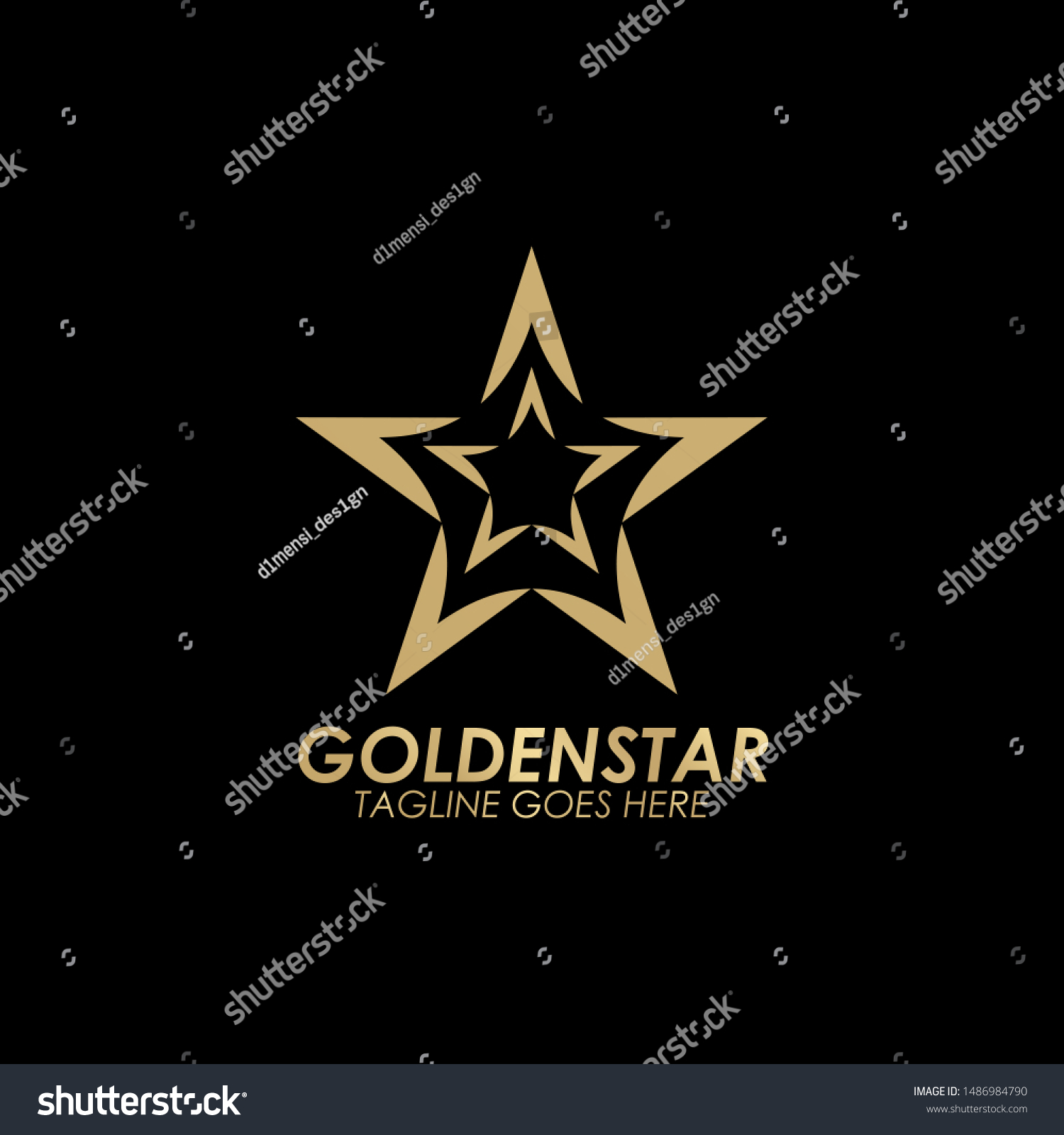 Golden Star Logo Design Vector: vector de stock (libre de regalías ...