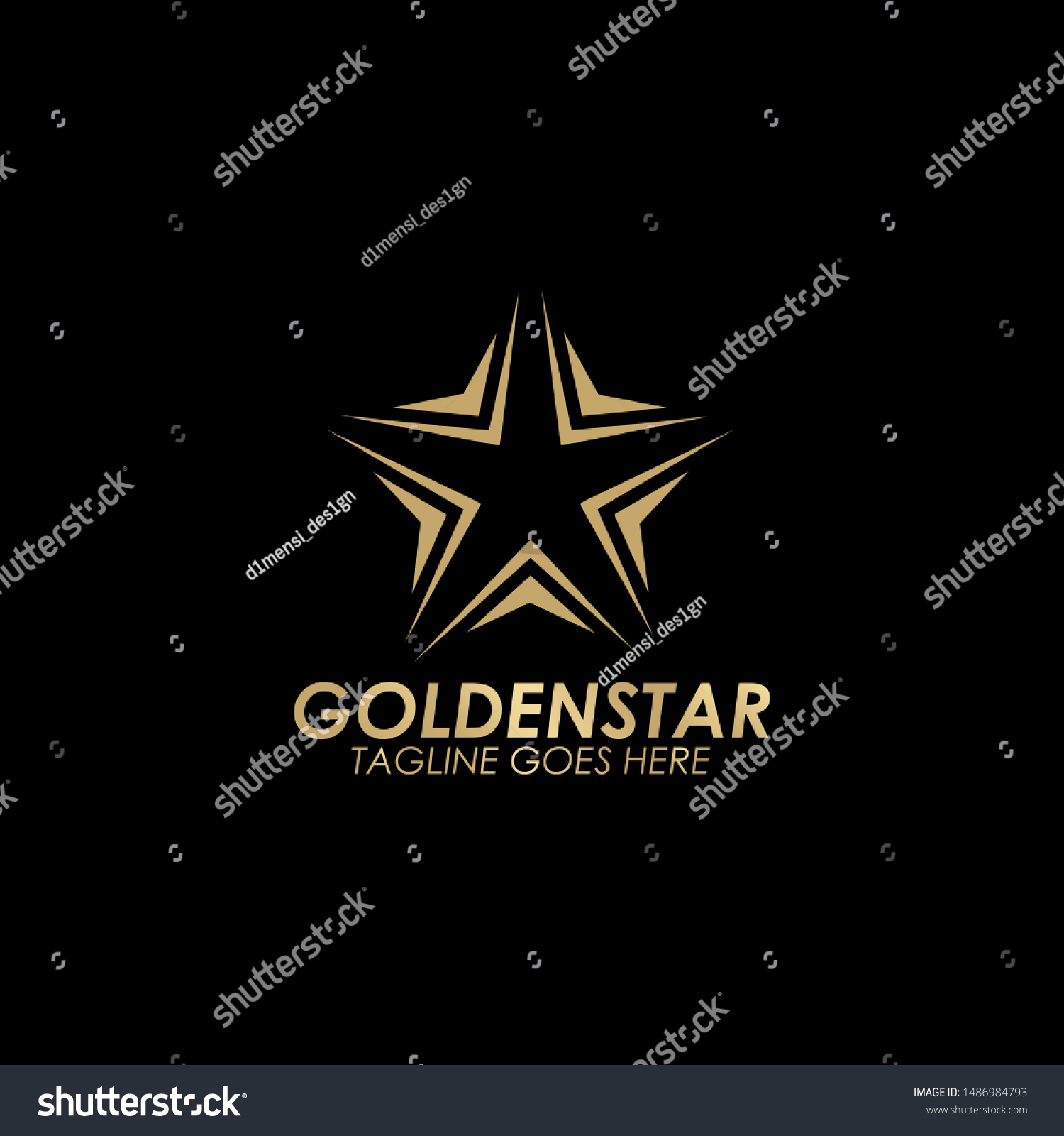 Golden Star Logo Design Vector Stock Vector (Royalty Free) 1486984793
