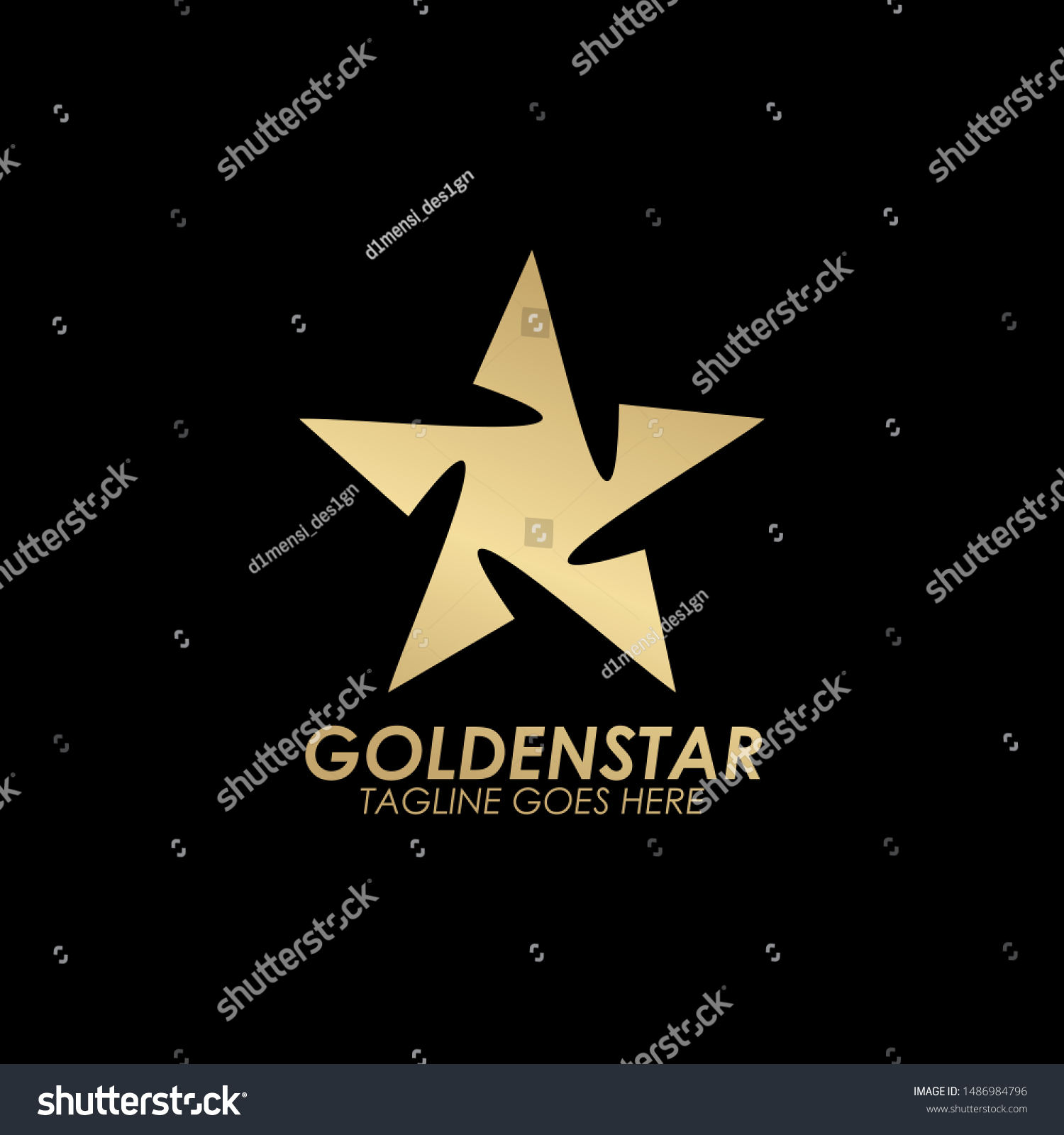 Golden Star Logo Design Vector Stock Vector (Royalty Free) 1486984796 ...