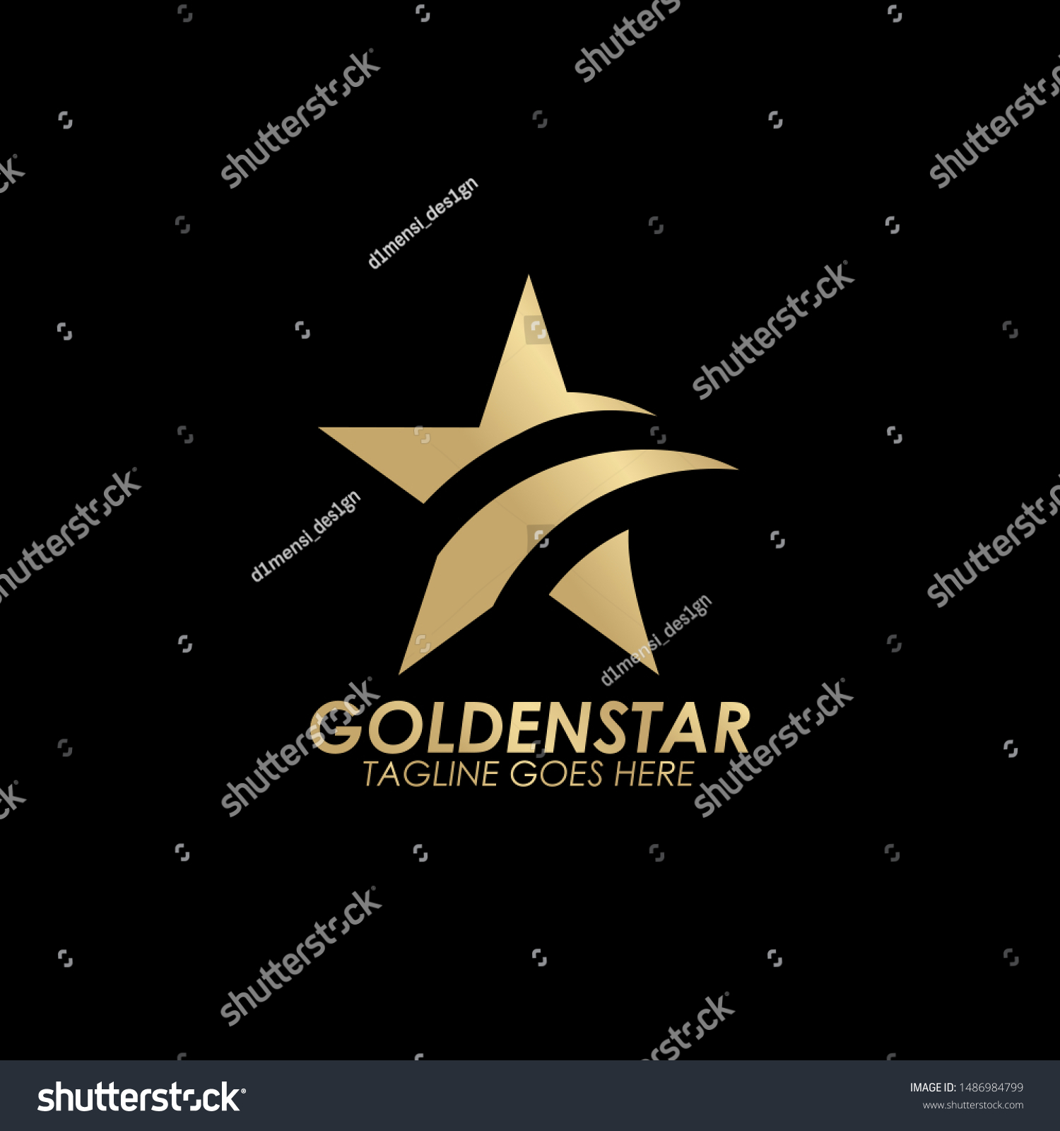 Golden Star Logo Design Vector Stock Vector (Royalty Free) 1486984799 ...