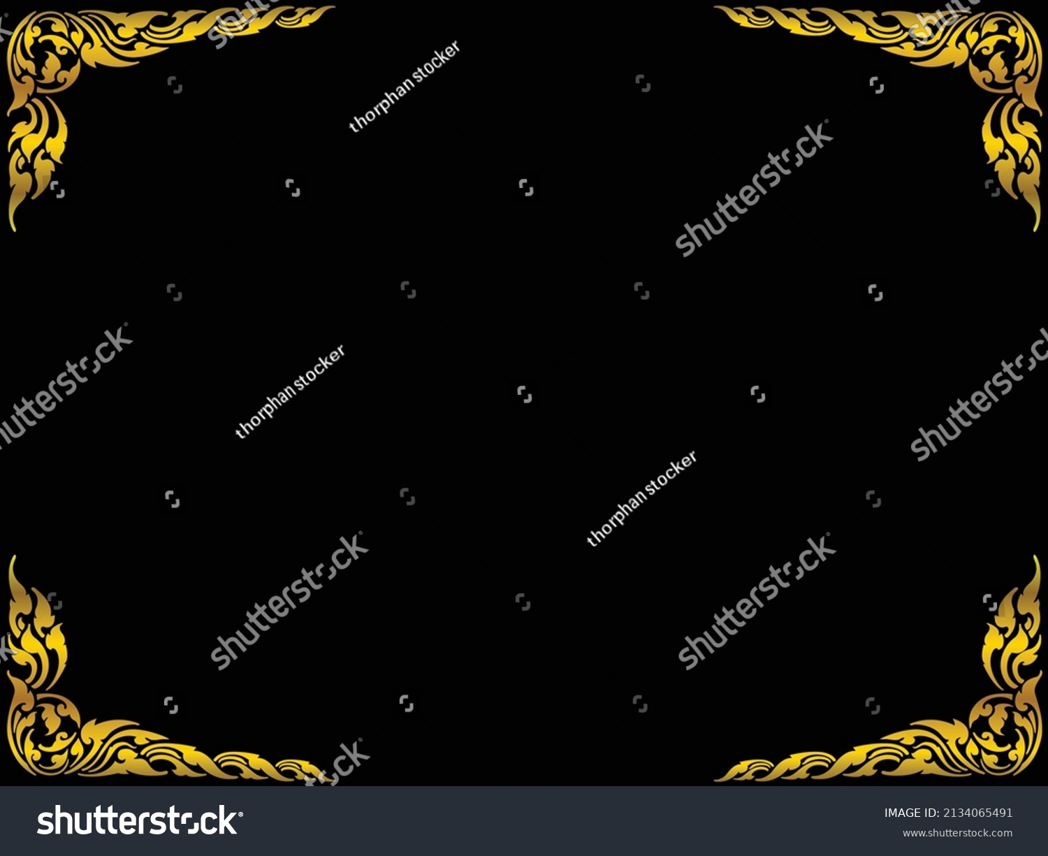 Golden Thai Pattern Frame Vector Illustration Stock Vector (Royalty ...