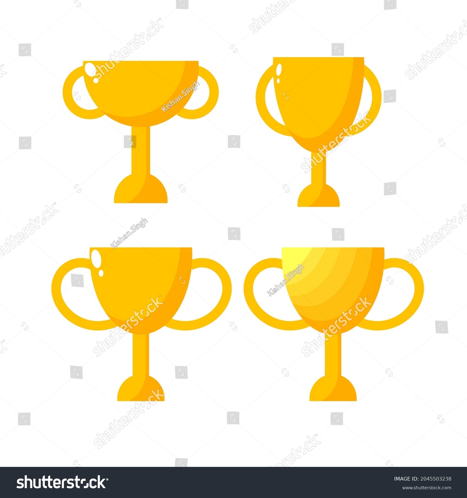 Golden Trophy Vector Set Simple Trophy Stock Vector (Royalty Free ...