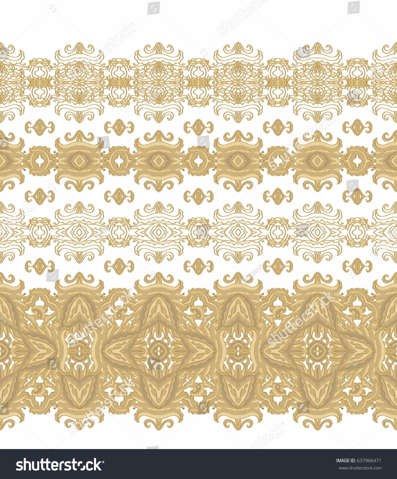 Golden Vector Ornamental Ribbon Composition Stock Vector (Royalty Free ...
