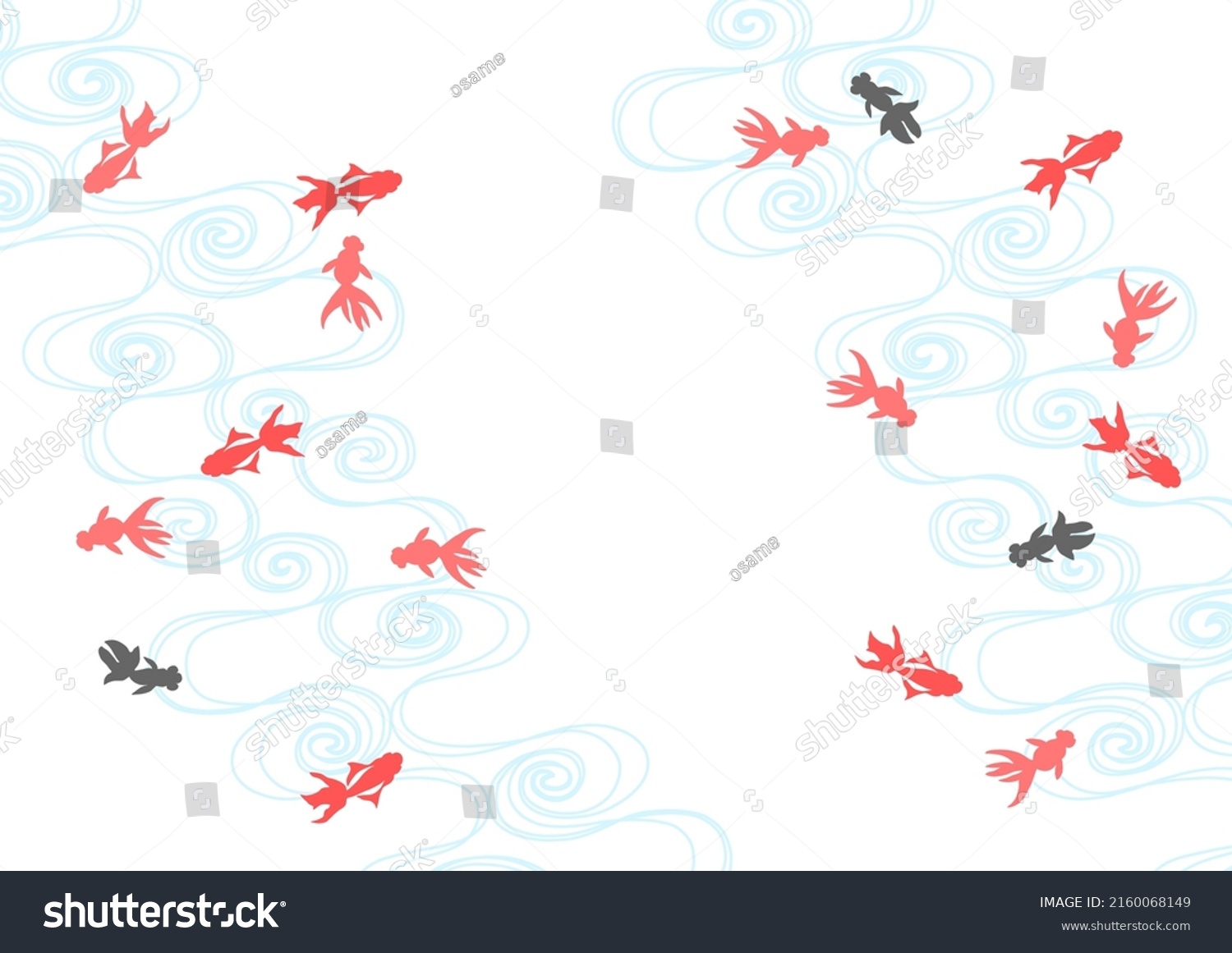 Goldfish Wave Pattern Vector Illustration Background Stock Vector ...