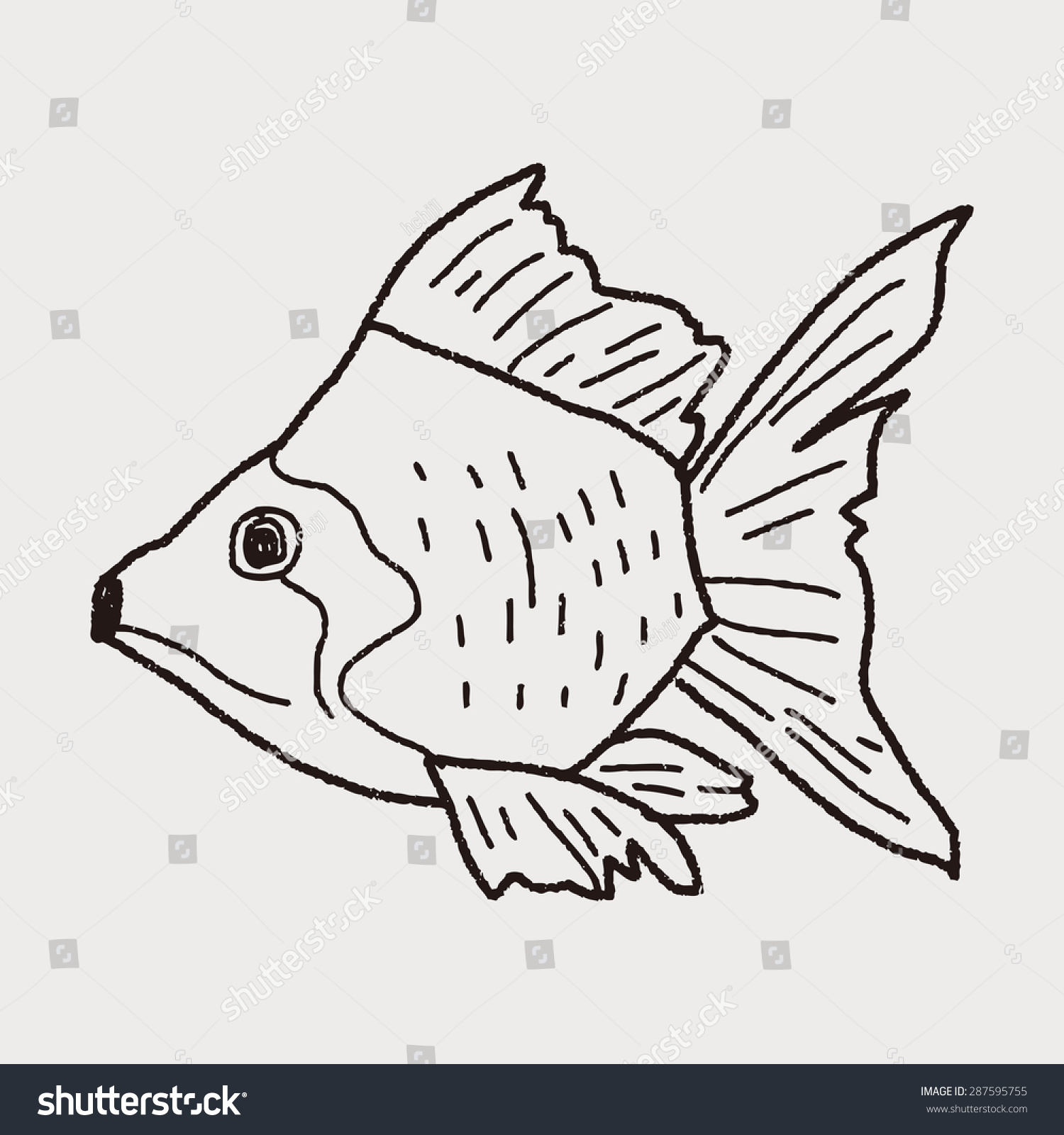 Goldfish Doodle Stock Vector (Royalty Free) 287595755
