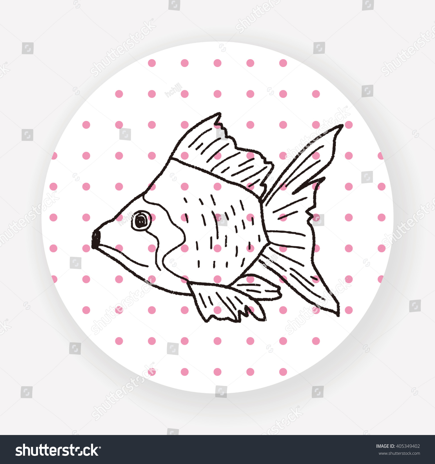 Goldfish Doodle Stock Vector (Royalty Free) 405349402 | Shutterstock