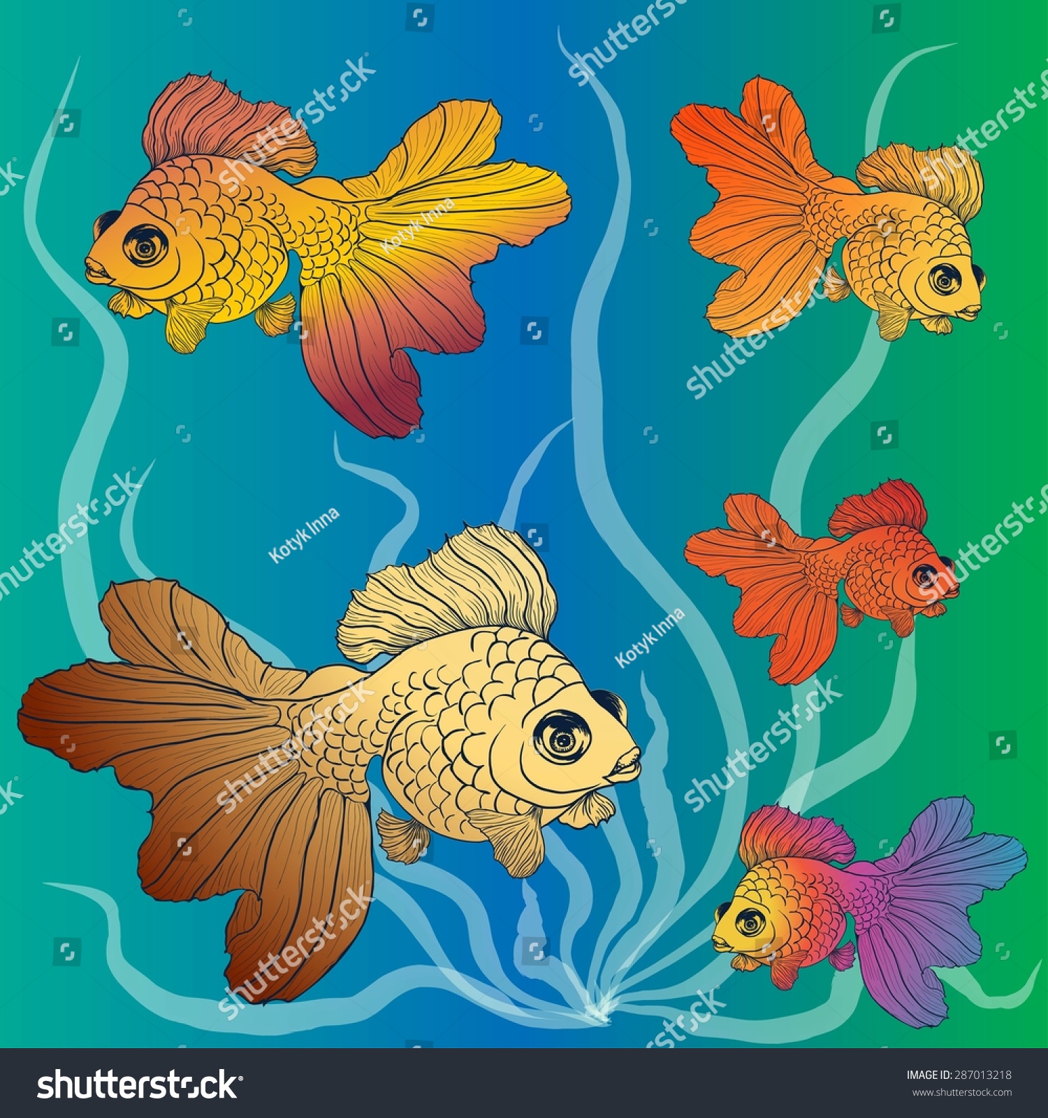 Goldfish Vector Stock Vector (Royalty Free) 287013218