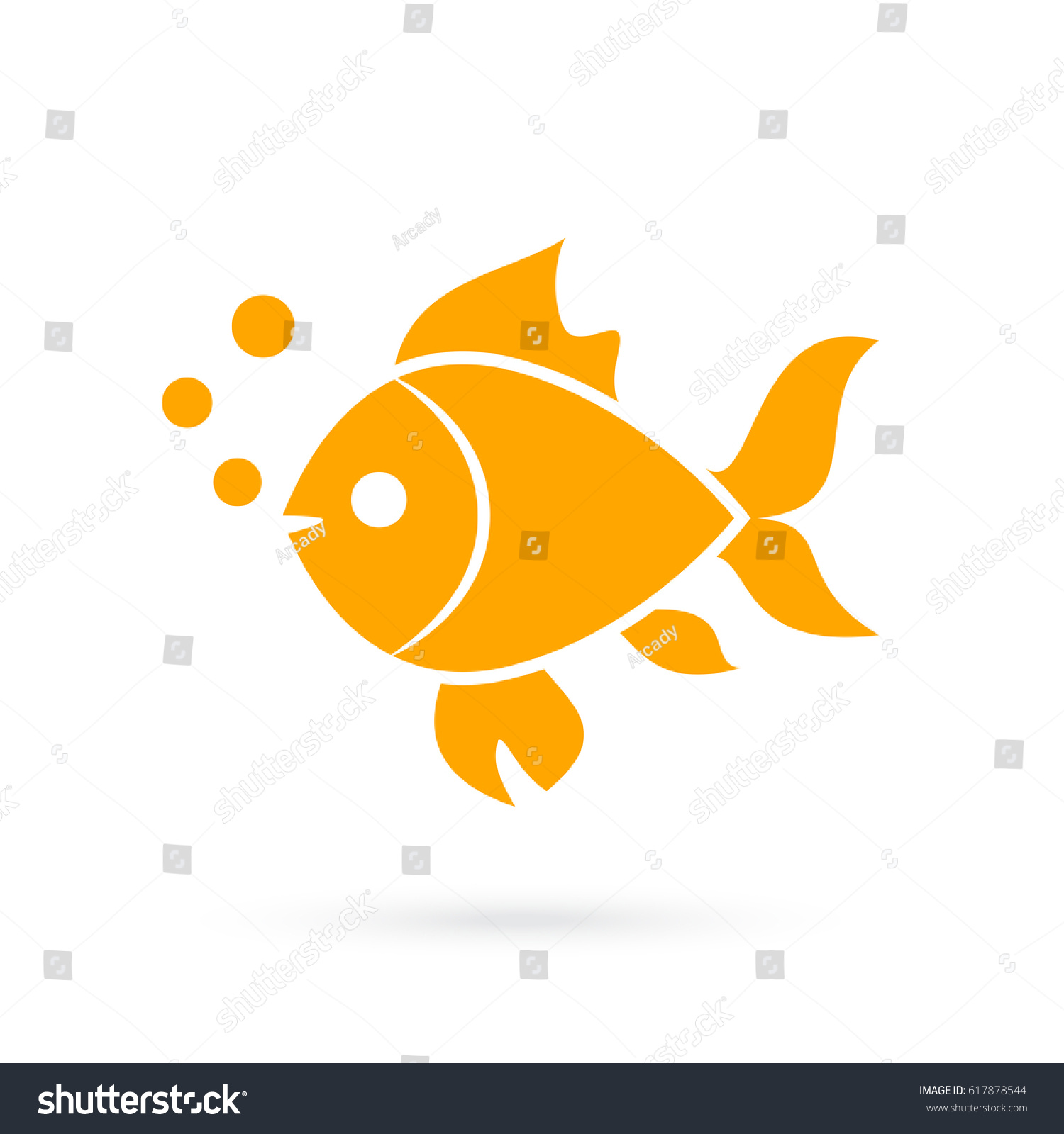 Goldfish Vector Icon On White Background Stock Vector (Royalty Free ...