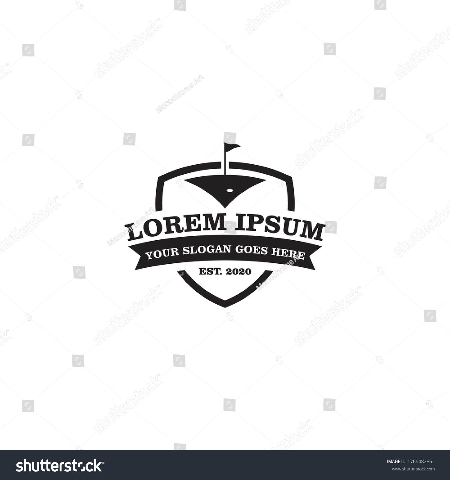 Golf Academy Driving Range Logo Design: vetor stock (livre de direitos ...