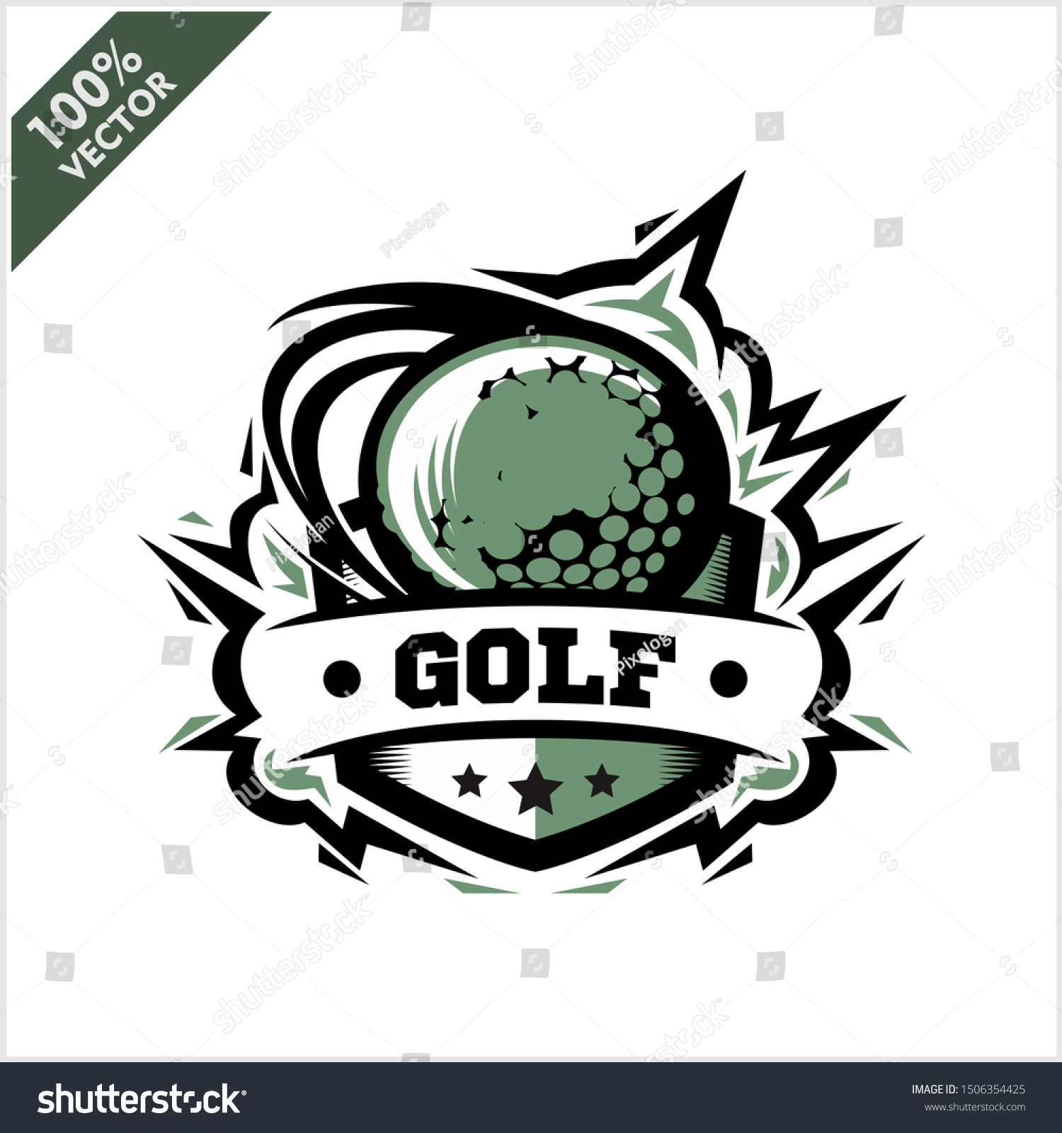 Golf Ball Badge Logo Vector Stock Vector (Royalty Free) 1506354425 ...