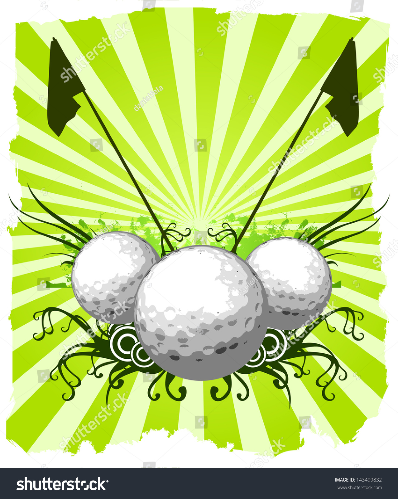 Golf Ball Banner Stock Vector (Royalty Free) 143499832