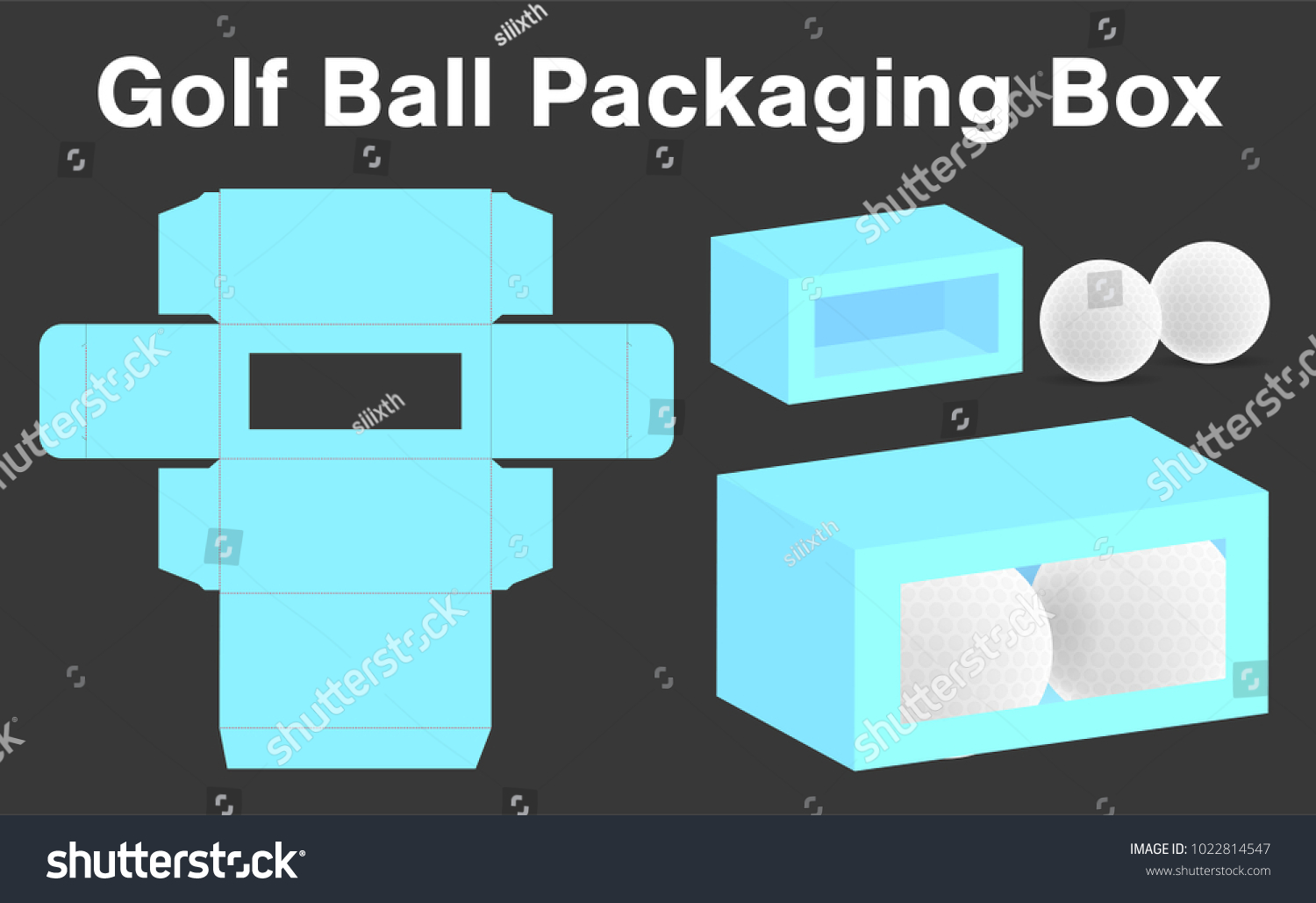 Golf Ball Box Package Template 3d Stock Vector (Royalty Free ...