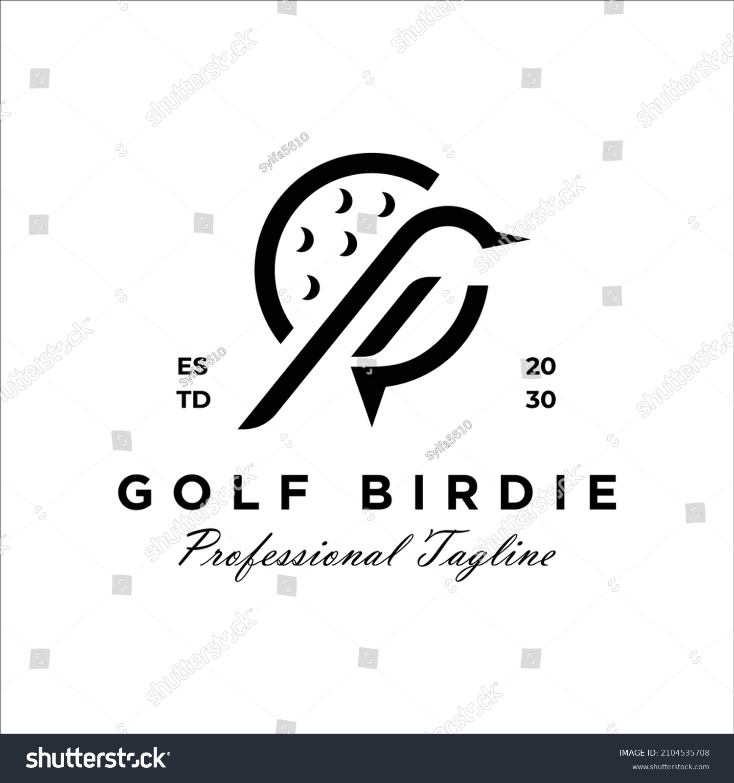 Golf Bird Logo Design Template Stock Vector (Royalty Free) 2104535708