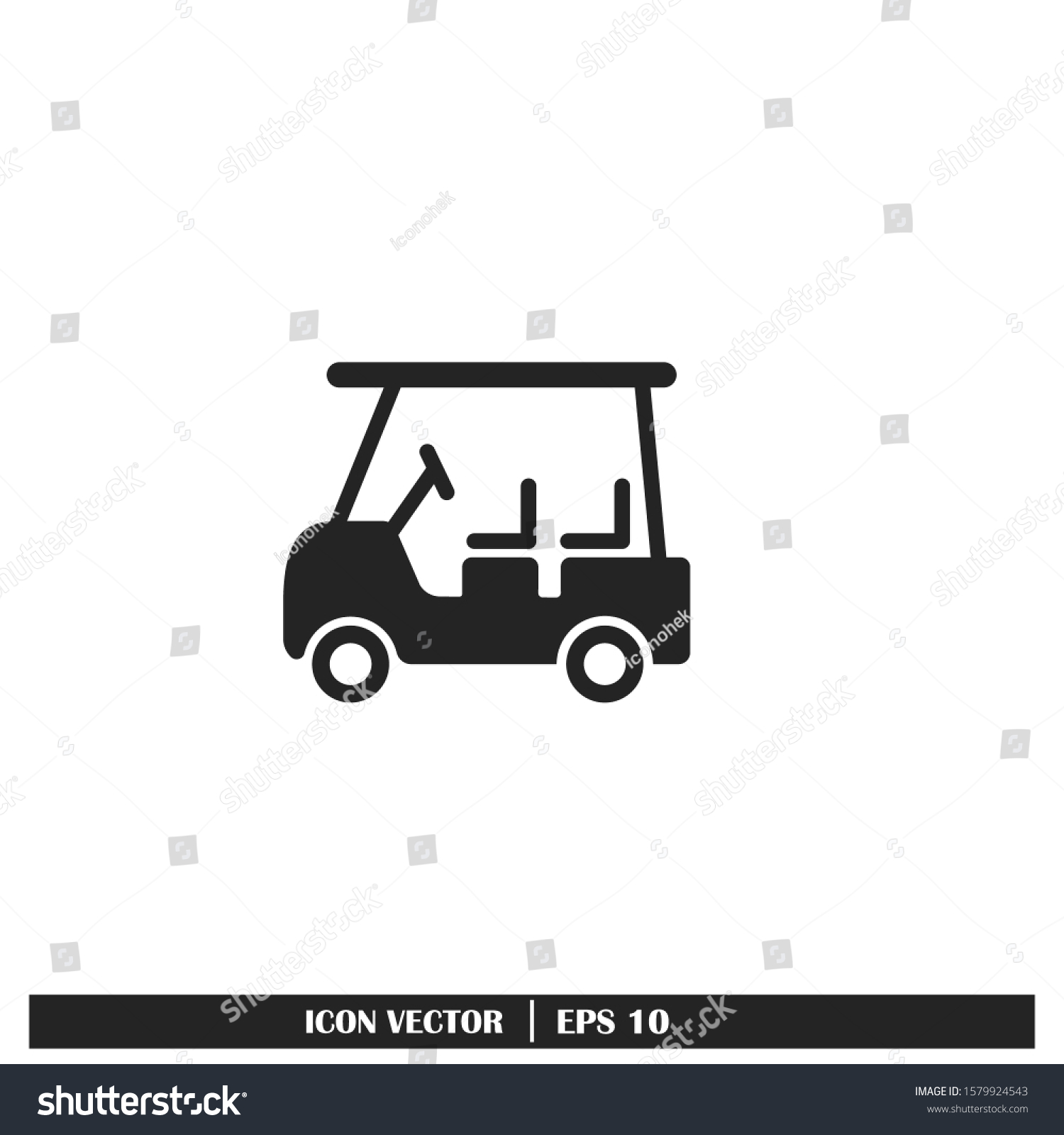 Golf Cart Icon Vector Logo Template Stock Vector (Royalty Free ...