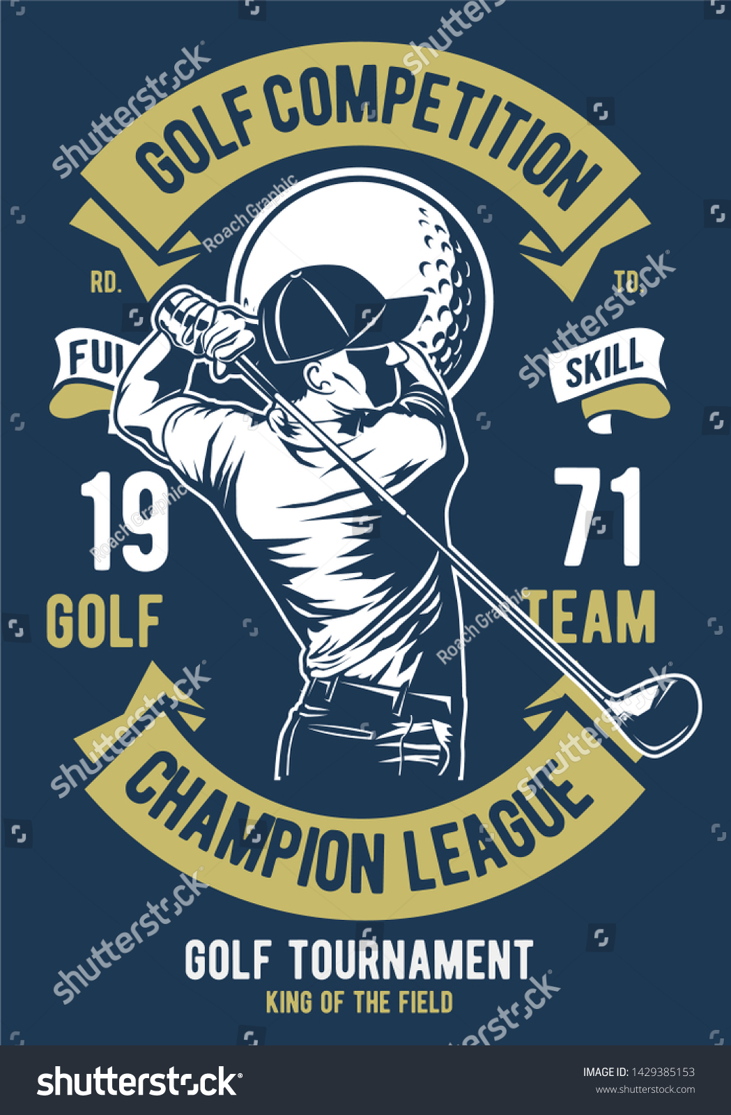 Golf Competition Poster Template Design Stock Vector (Royalty Free ...