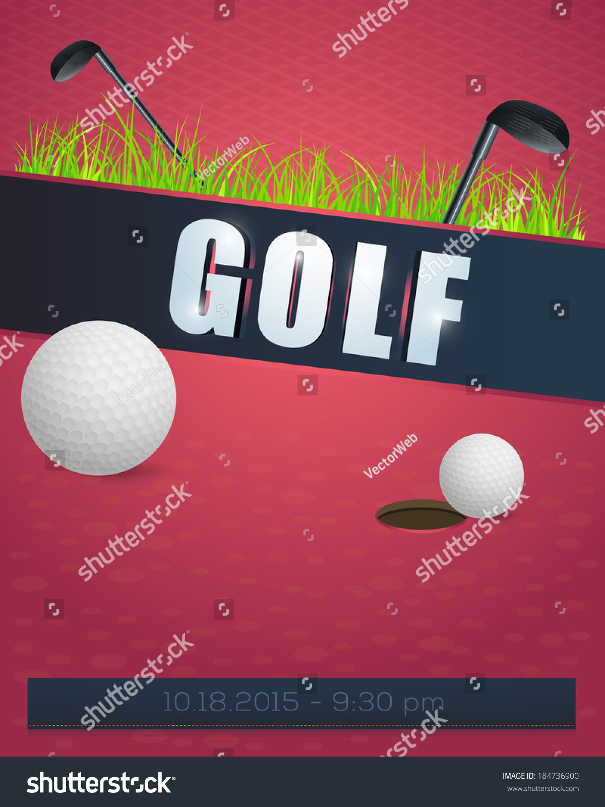 Golf Concept Flyer Poster Ad Design Stock Vector (Royalty Free ...