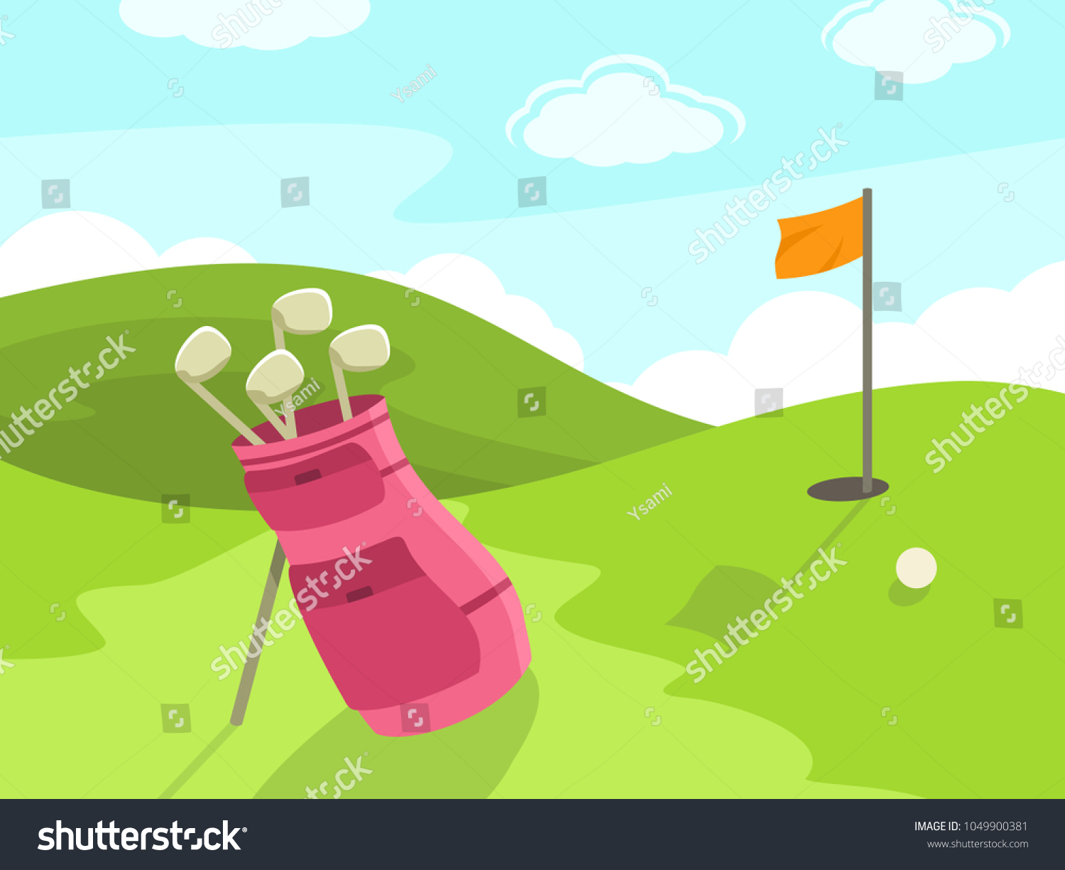 Golf Course Cartoon Vector Illustration Stock Vector (Royalty Free ...
