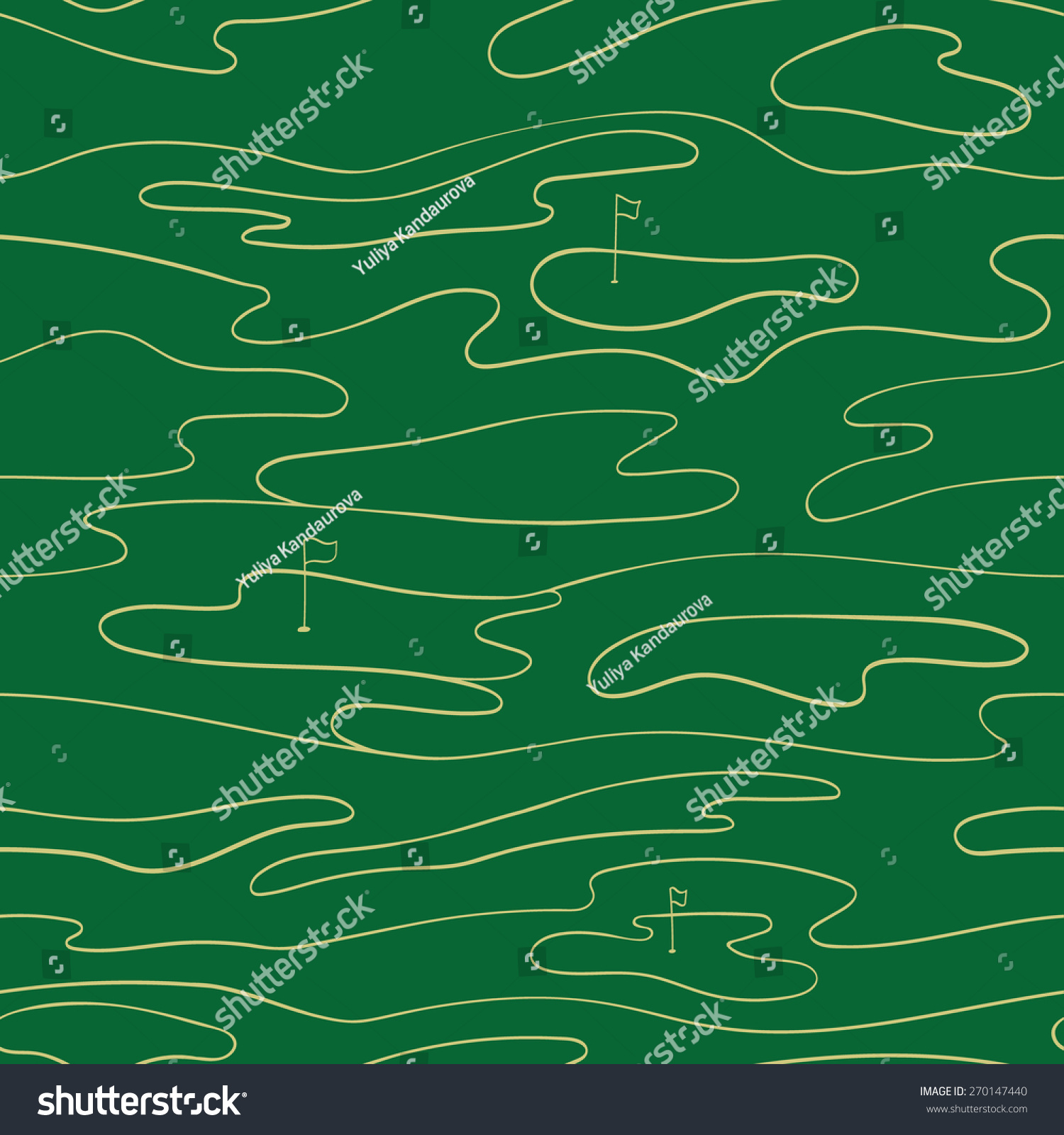 Golf Course Seamless Pattern On Green Stock Vector (Royalty Free) 270147440