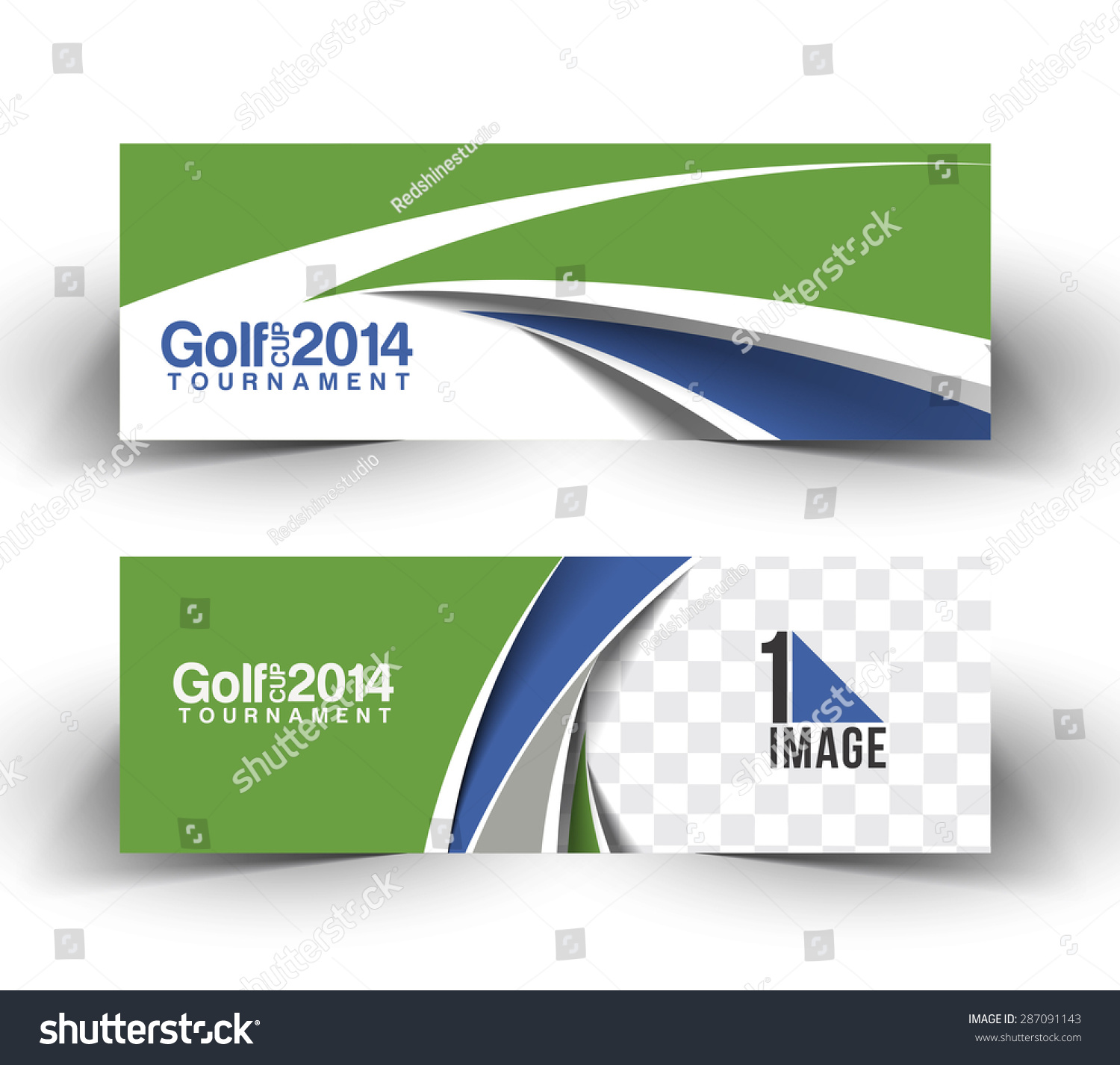 Golf Cup Header Banner Design 스톡 벡터(로열티 프리) 287091143