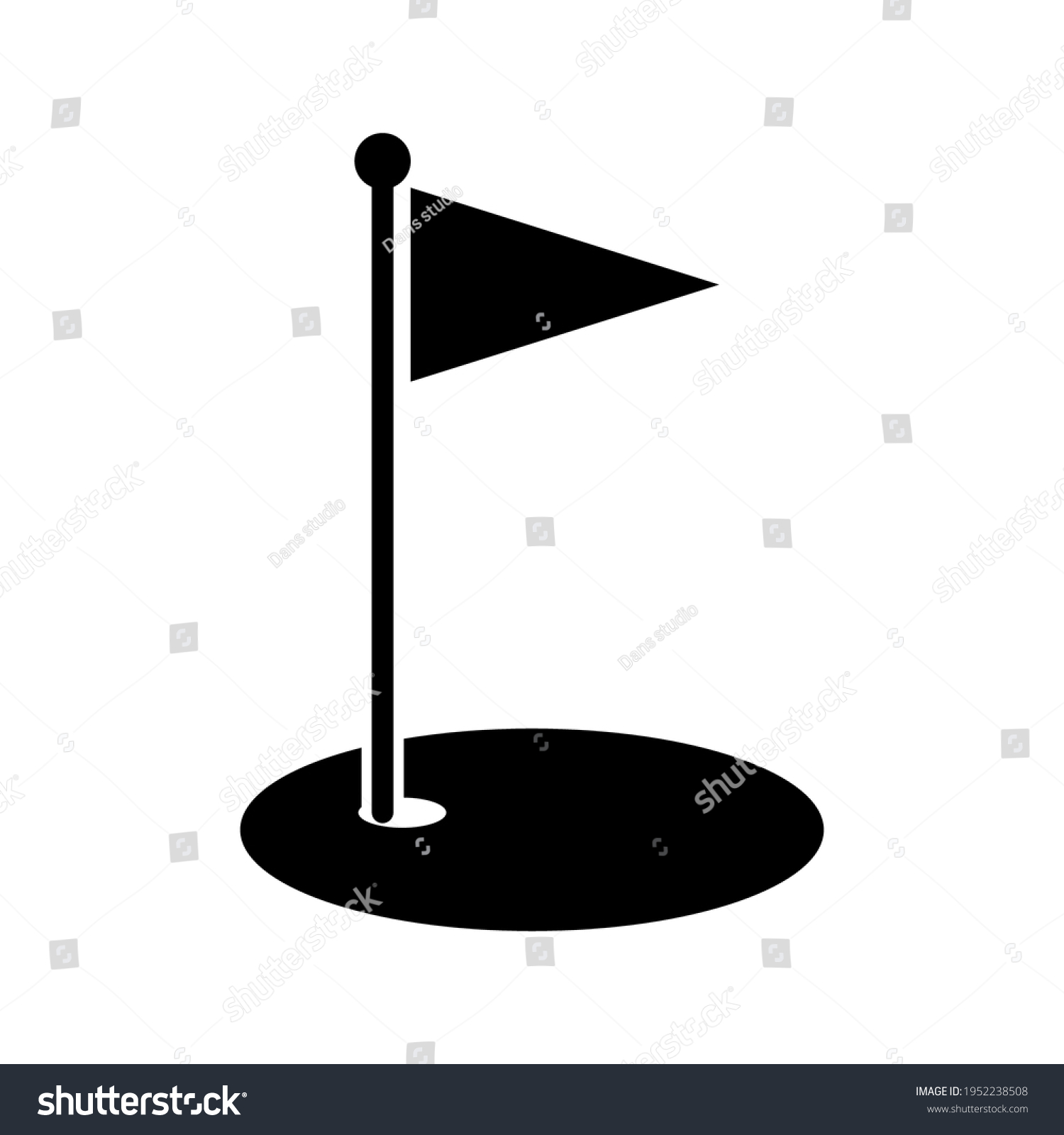Golf Flag Icon Vector On White Stock Vector (Royalty Free) 1952238508