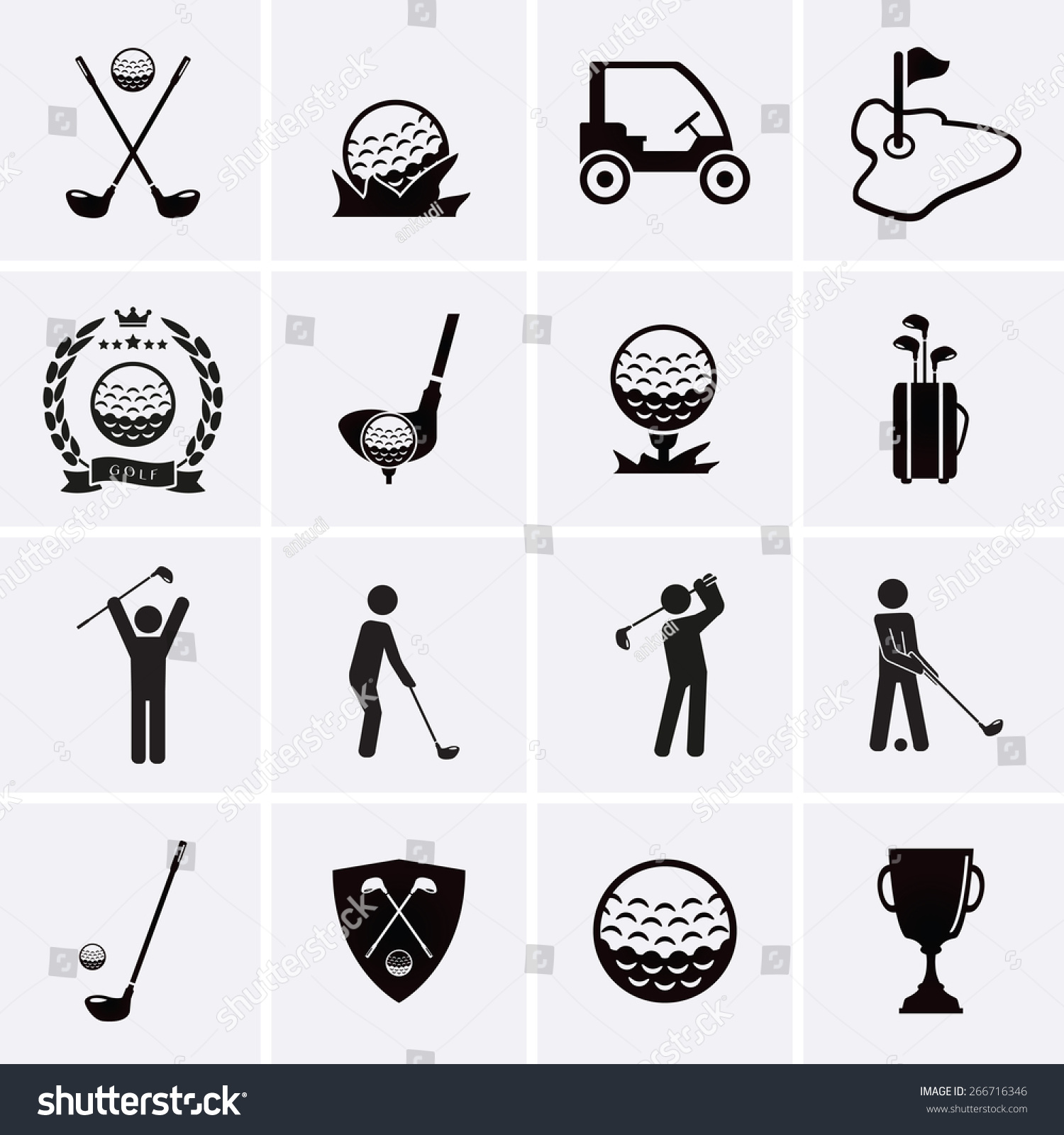 Golf Icons Stock Vector (Royalty Free) 266716346