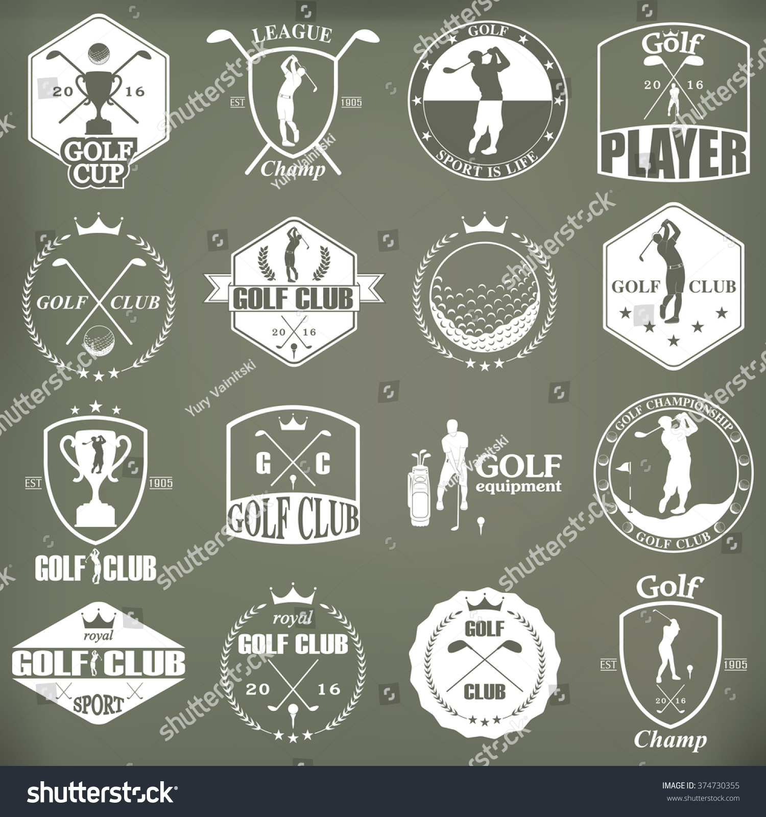 Golf Labels Badges Emblems : image vectorielle de stock (libre de ...