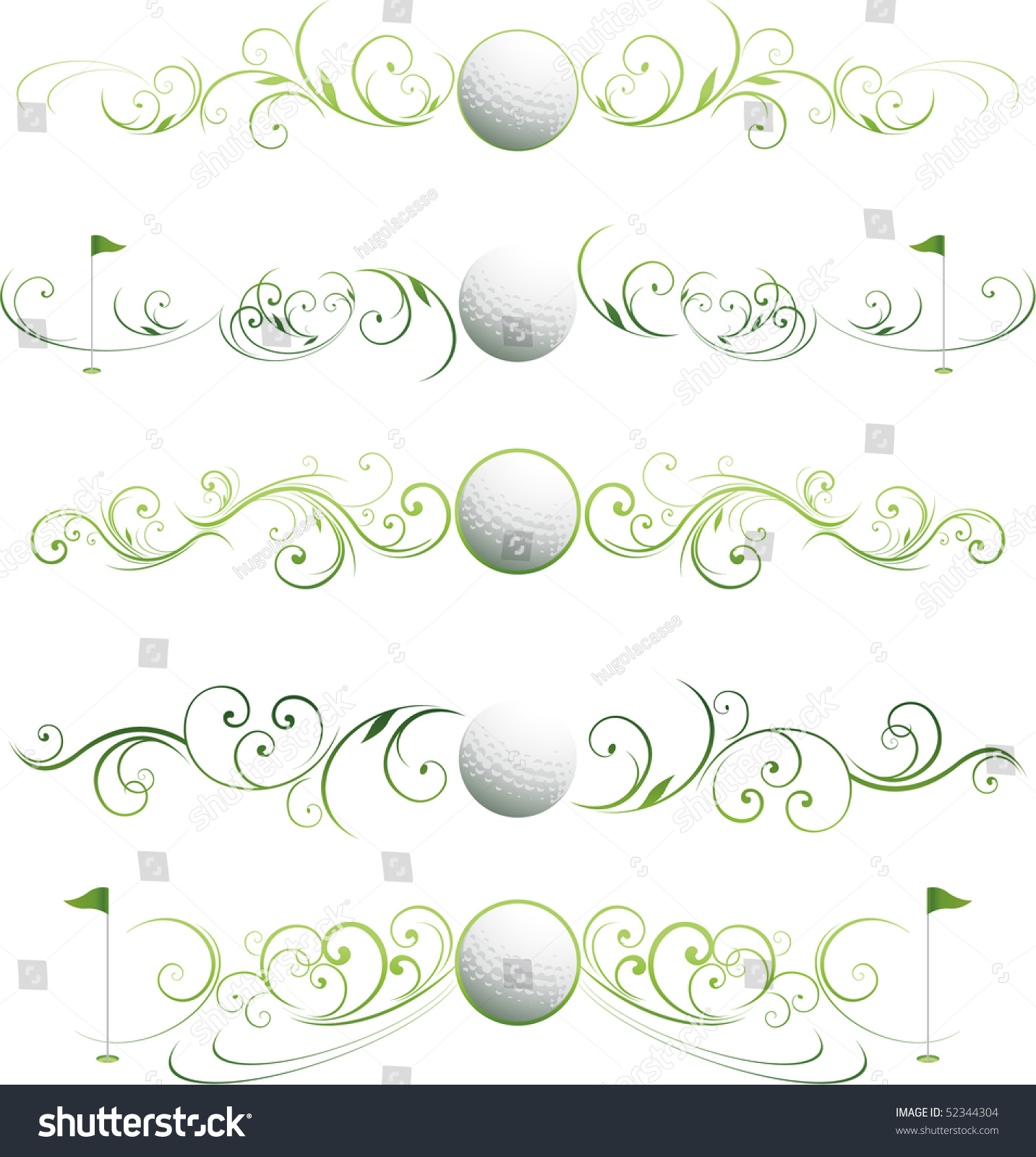 Golf Motifs Stock Vector (Royalty Free) 52344304