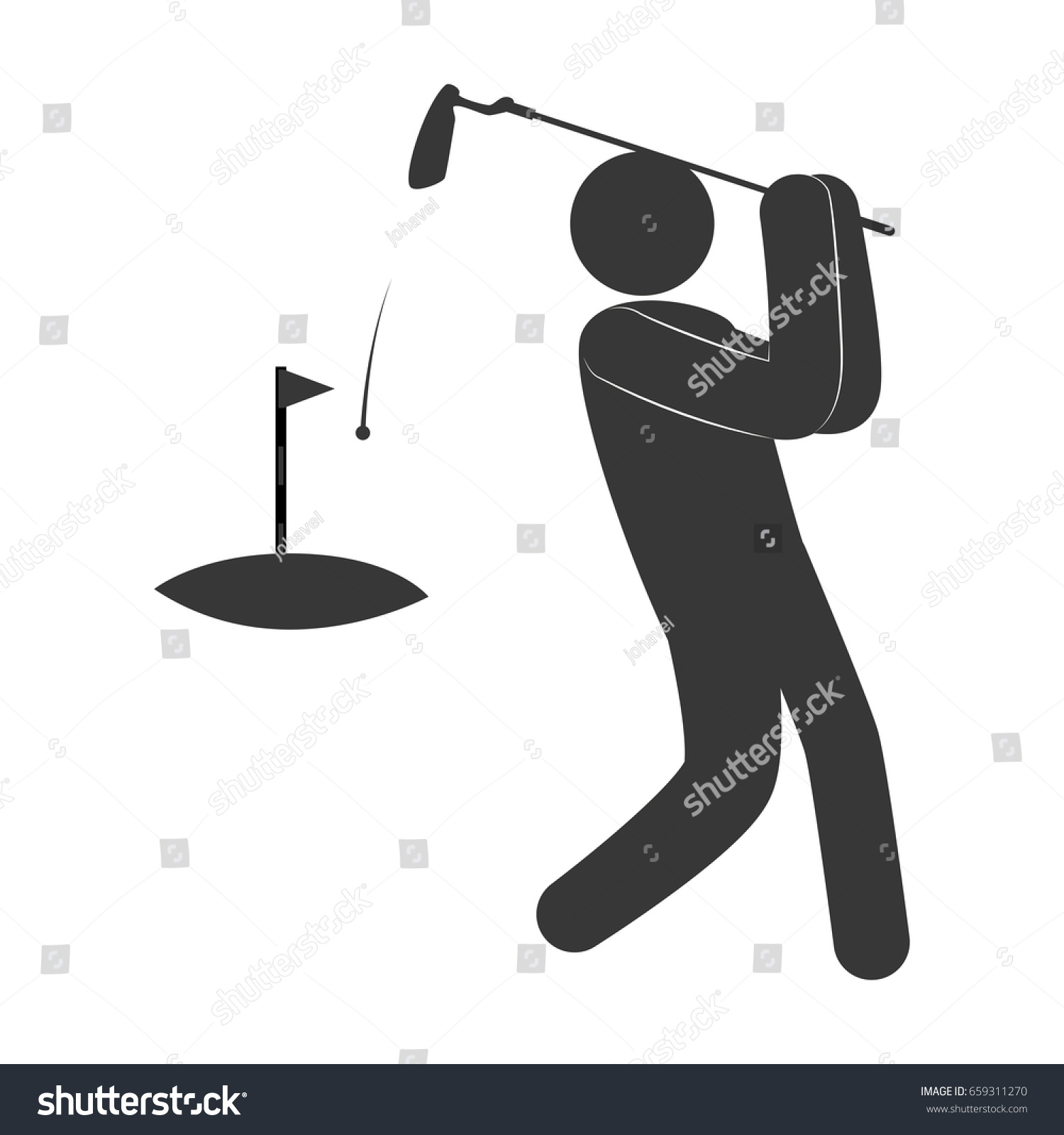 Golf Player Pictogram Stock Vector (Royalty Free) 659311270 | Shutterstock
