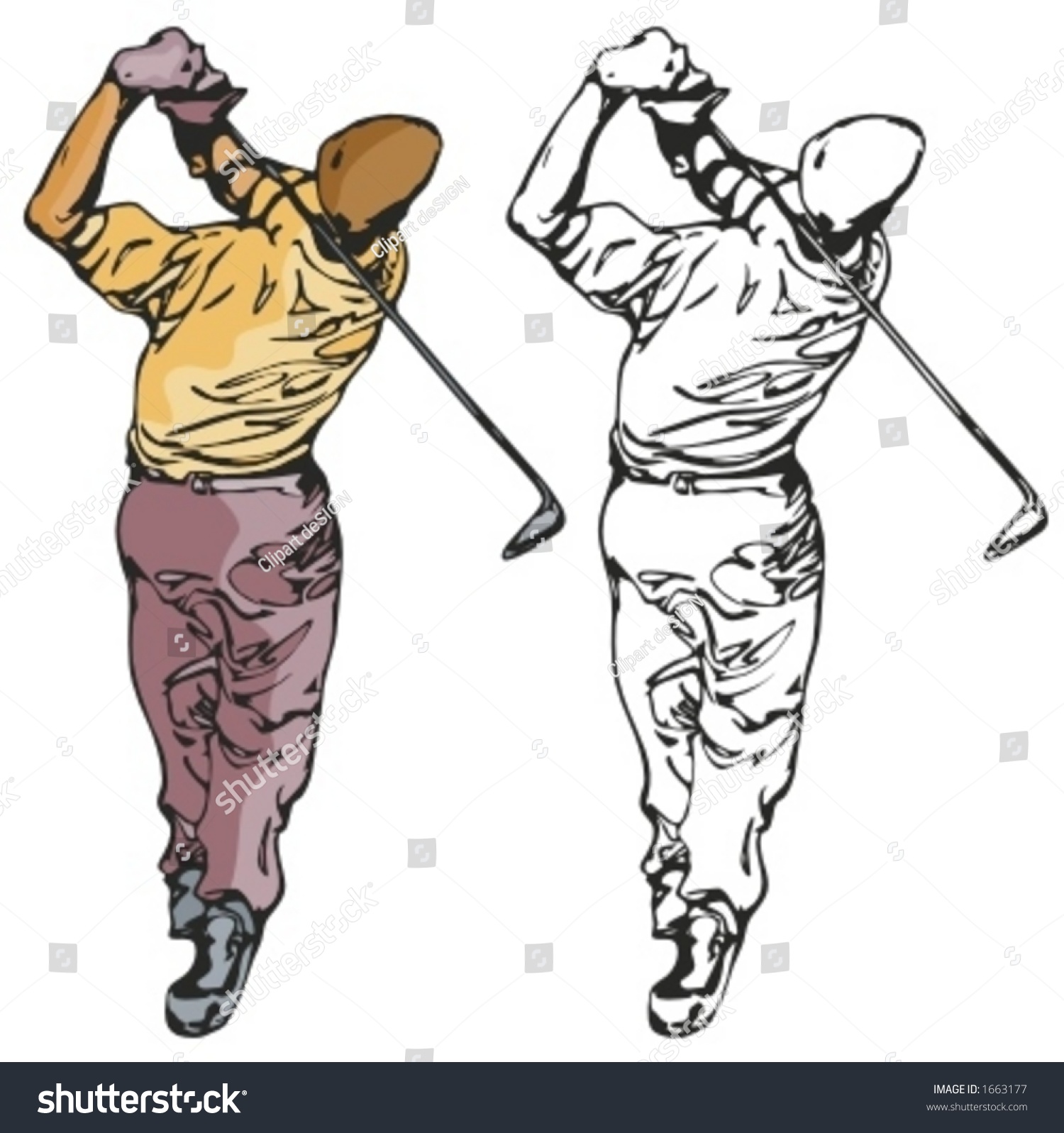 Golf Player Vector Illustration Stock Vector (Royalty Free) 1663177 ...
