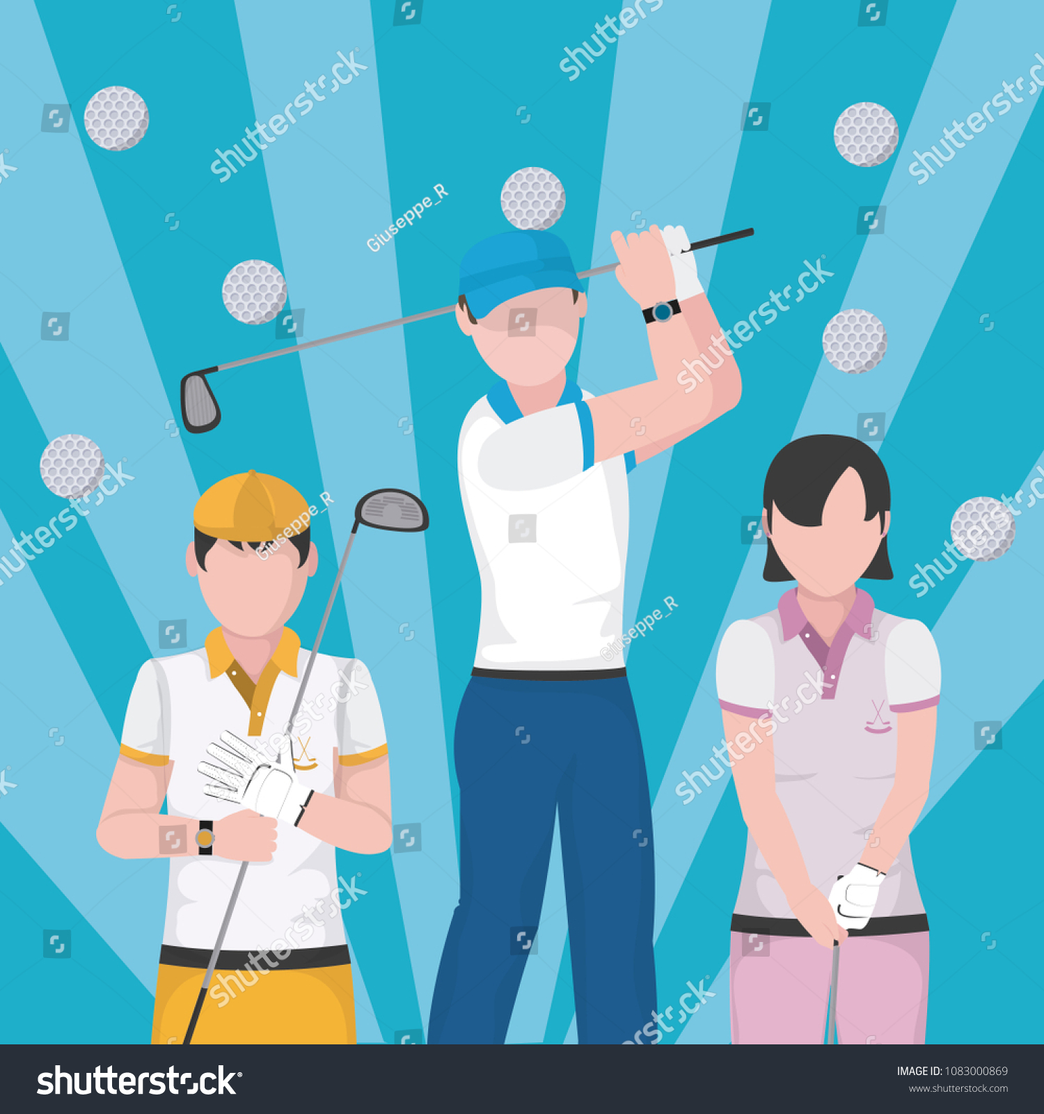 Golf Players Cartoons Concept Stock Vector (Royalty Free) 1083000869
