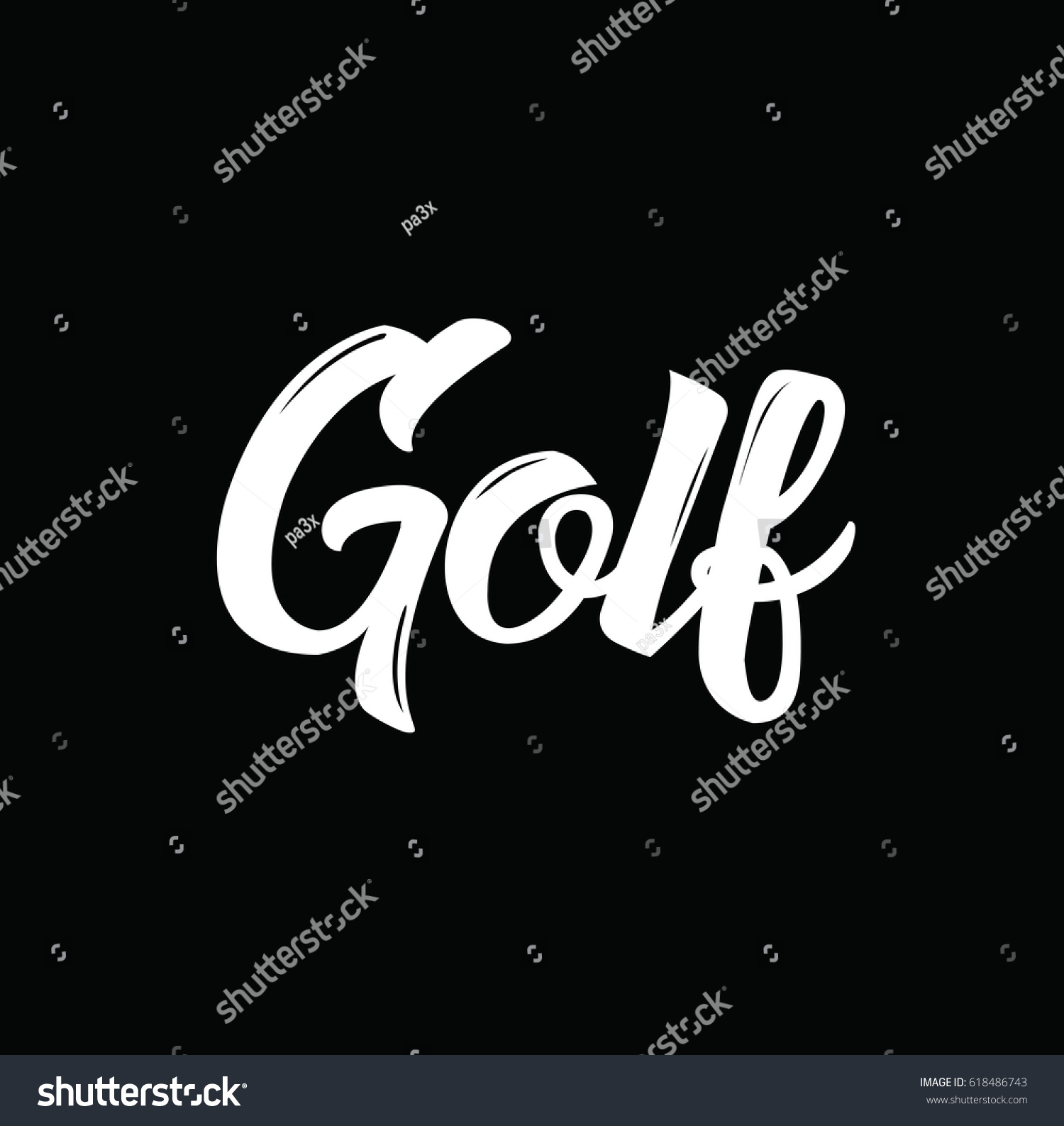 Golf Text Design Vector Calligraphy Typography: vector de stock (libre ...
