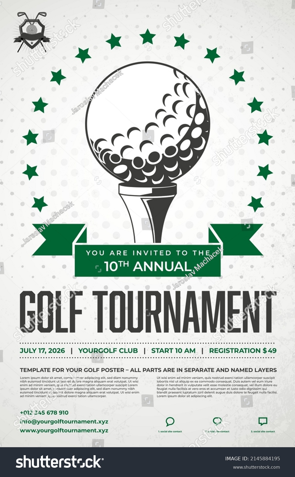 Golf Tournament Poster Template Sample Text Stock Vector (Royalty Free ...