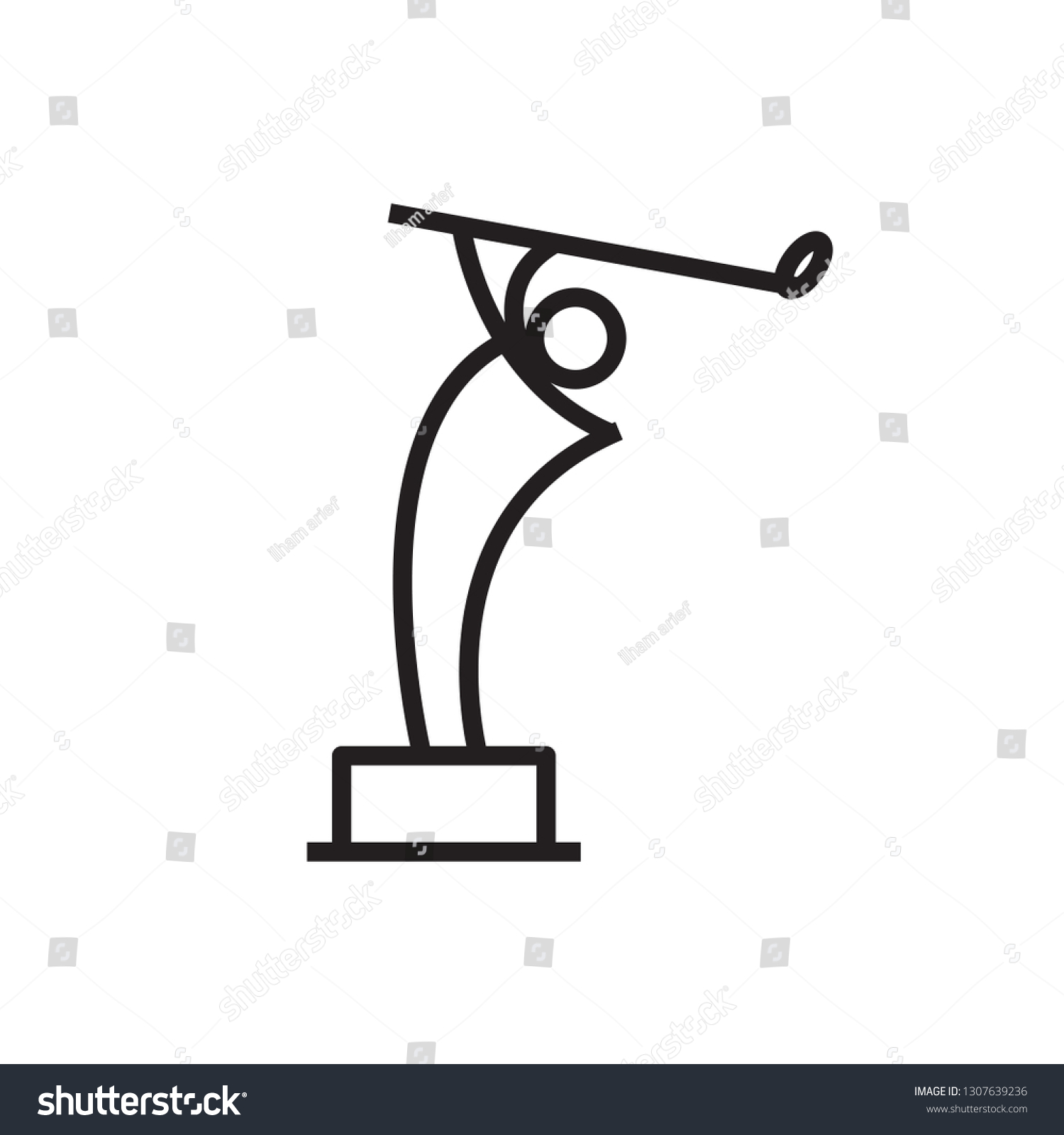 Golf Trophy Icon Outline Stock Vector (Royalty Free) 1307639236