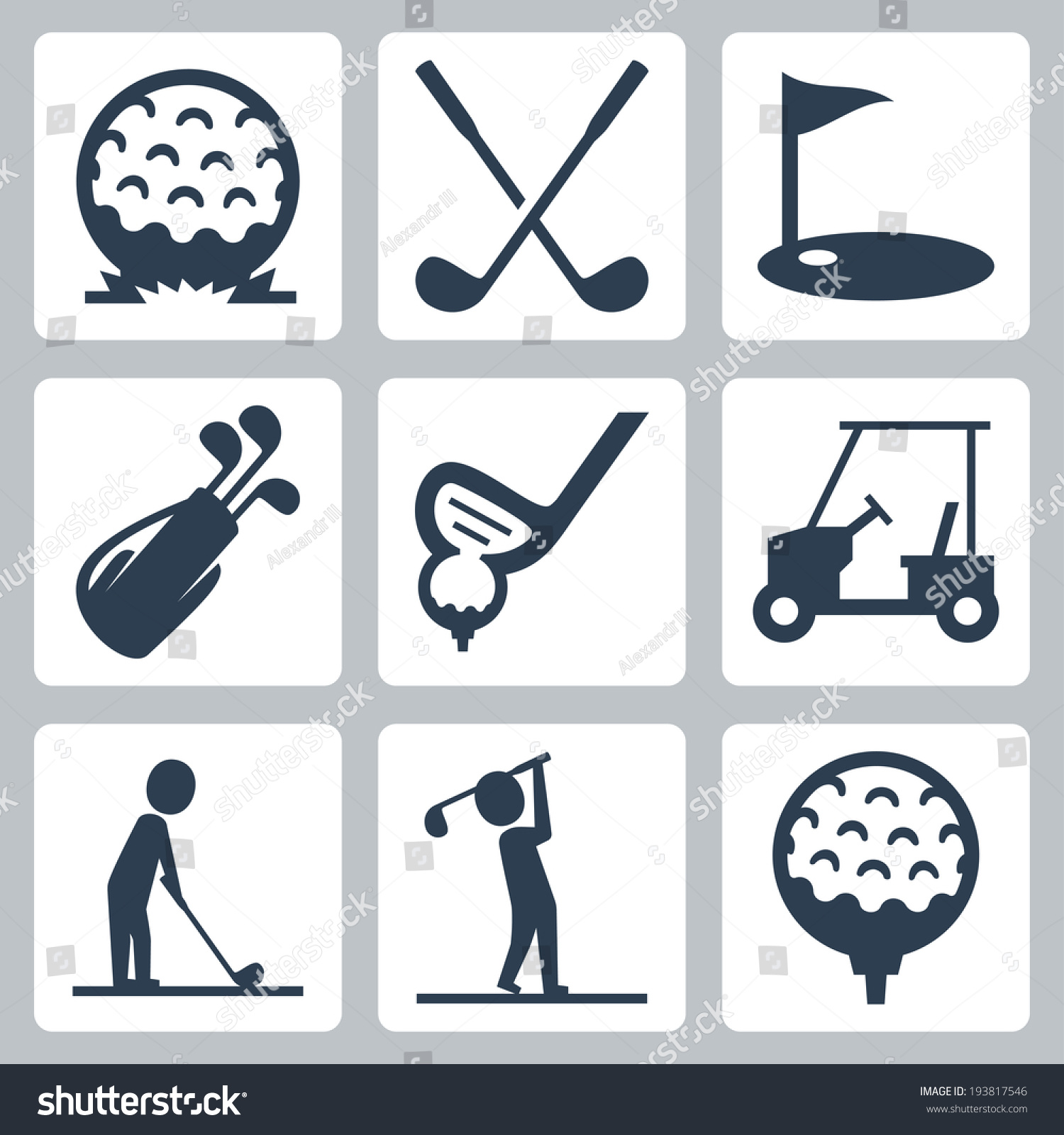 Golf Vector Icons Set Stock Vector (Royalty Free) 193817546