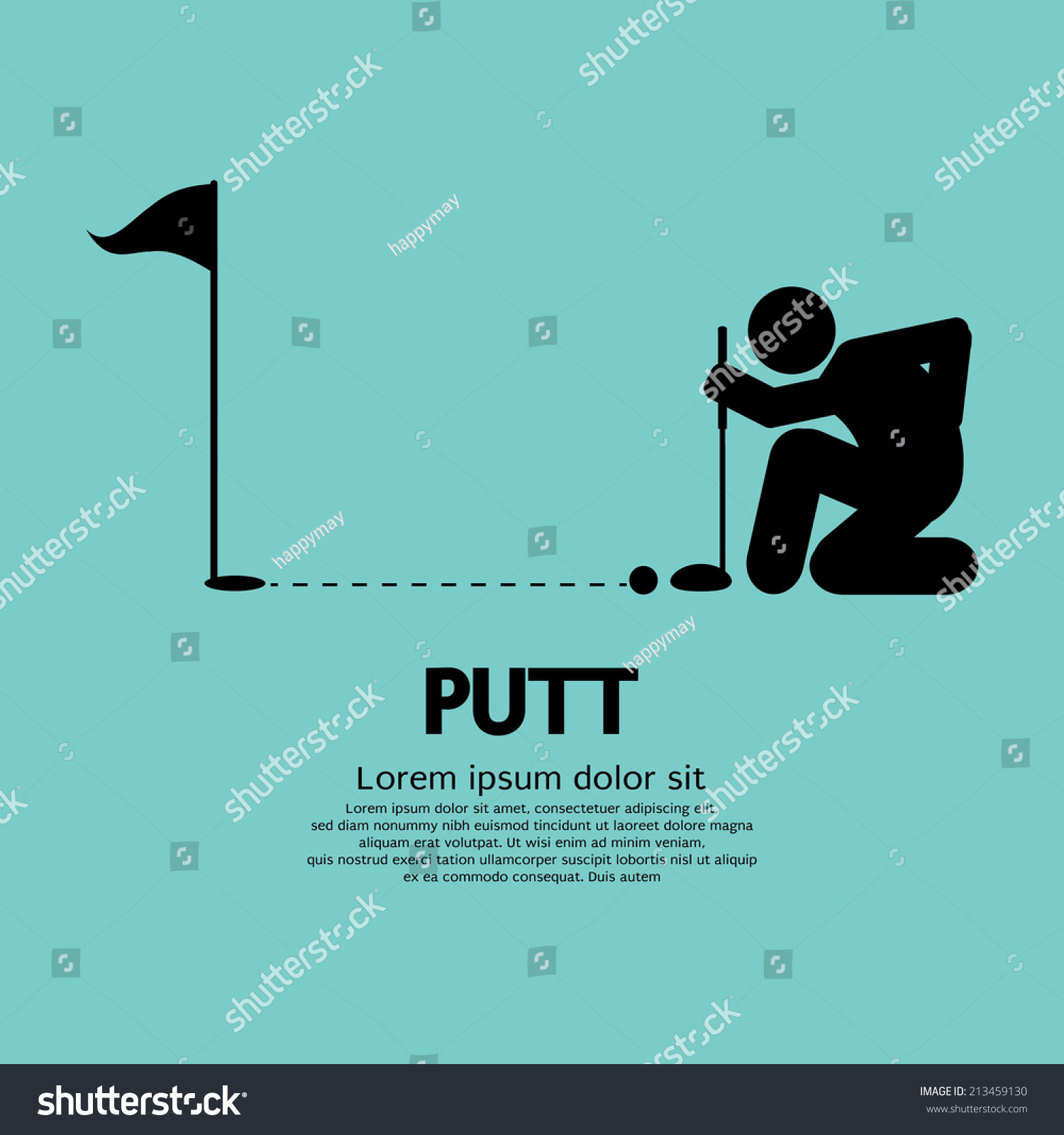 Golfer Lines Putt Symbol Vector Illustration Stock Vector (Royalty Free ...