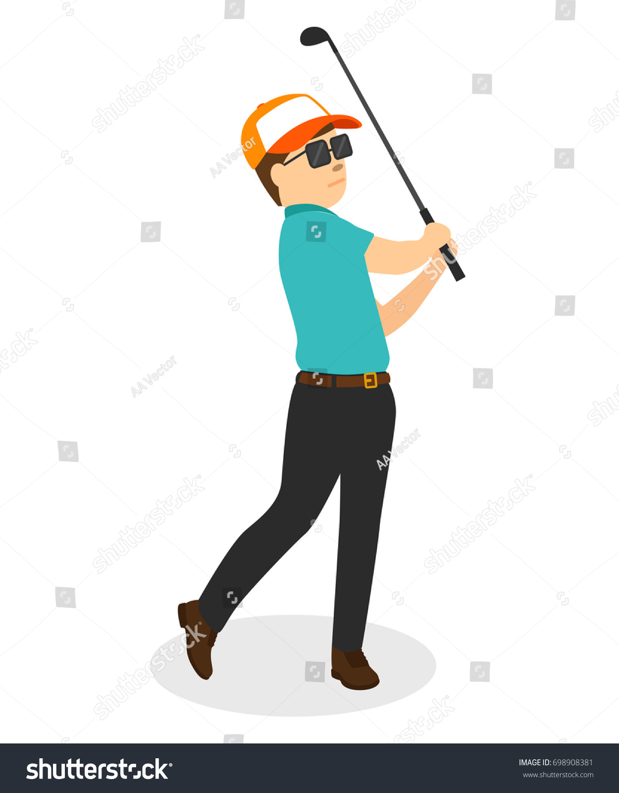 Golfer Man Cartoon Vector Illustration Stock Vector (Royalty Free ...