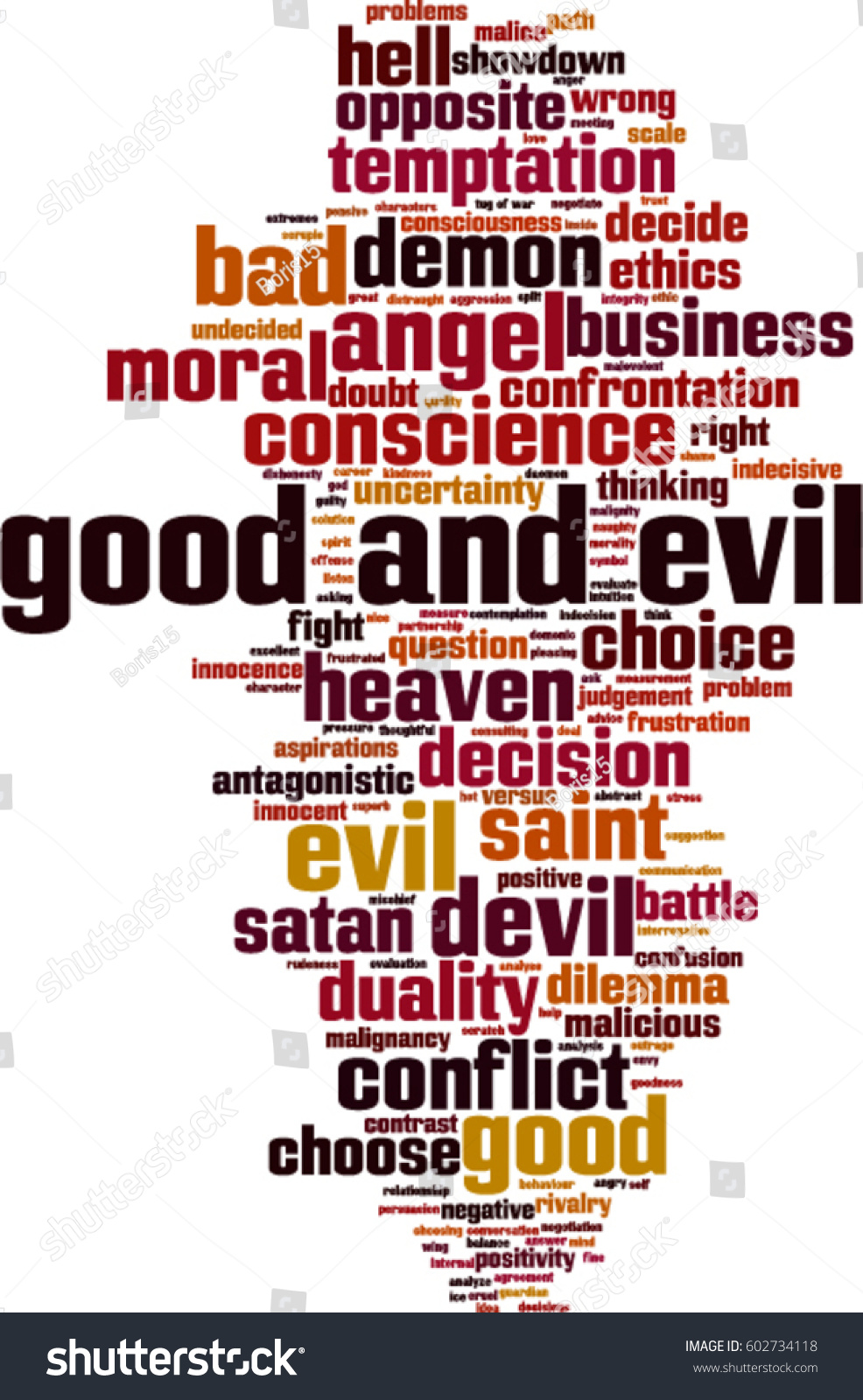 Good Evil Word Cloud Concept Vector Stock Vector (Royalty Free ...