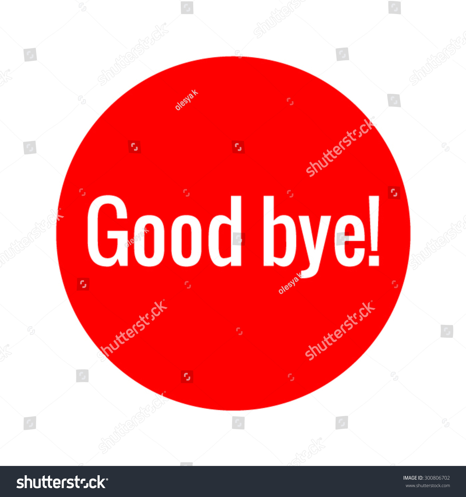 Good Bye Red Icon Vector Eps Stock Vector (Royalty Free) 300806702 ...