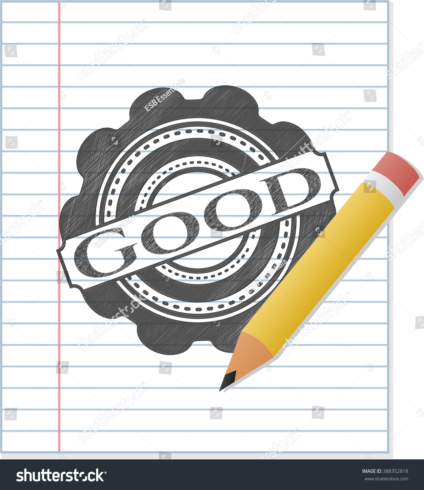 Good Emblem Pencil Effect Stock Vector (Royalty Free) 388352818 Good Emblem Pencil Effect Stock Vector (Royalty Free) 388352818