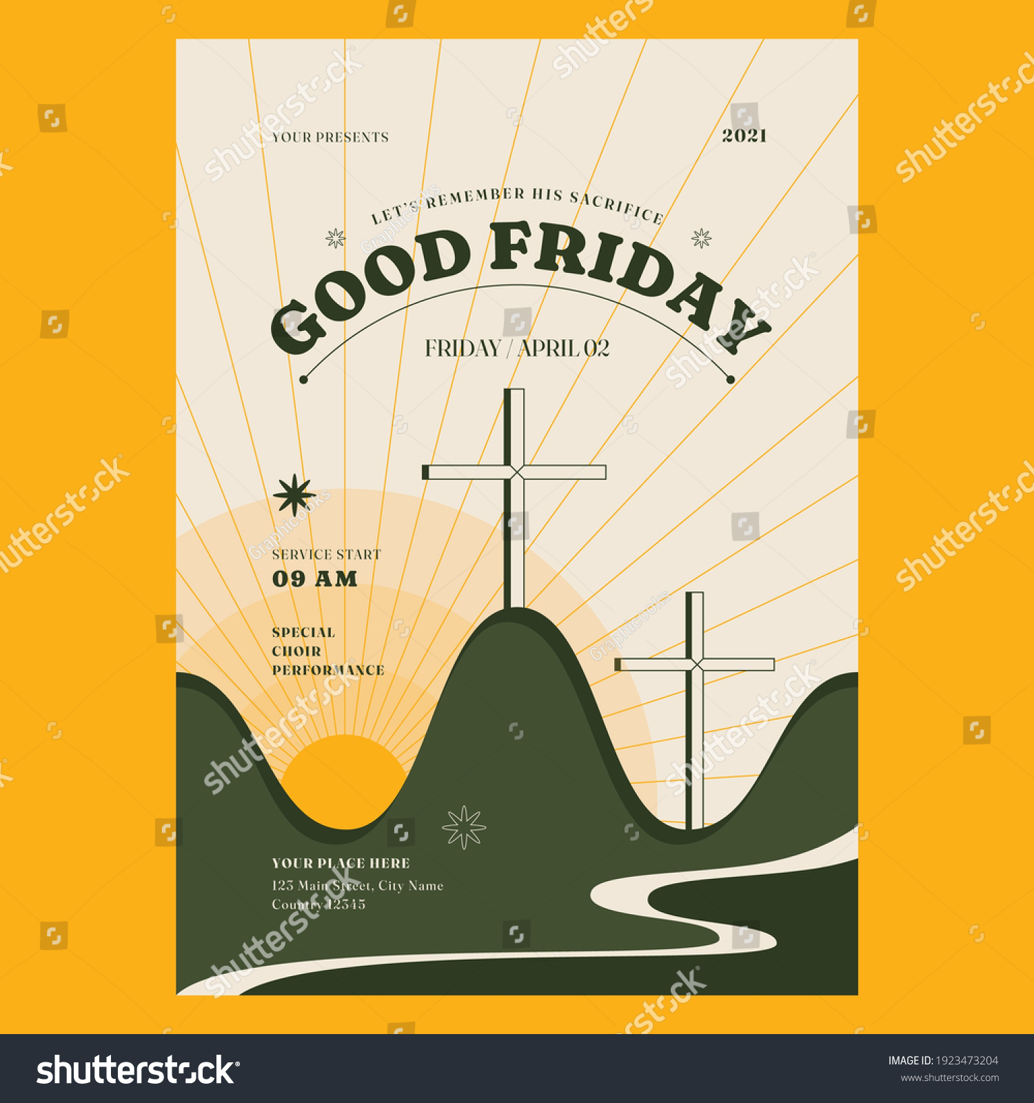 Good Friday Flyer Poster Template Stock Vector (Royalty Free) 1923473204