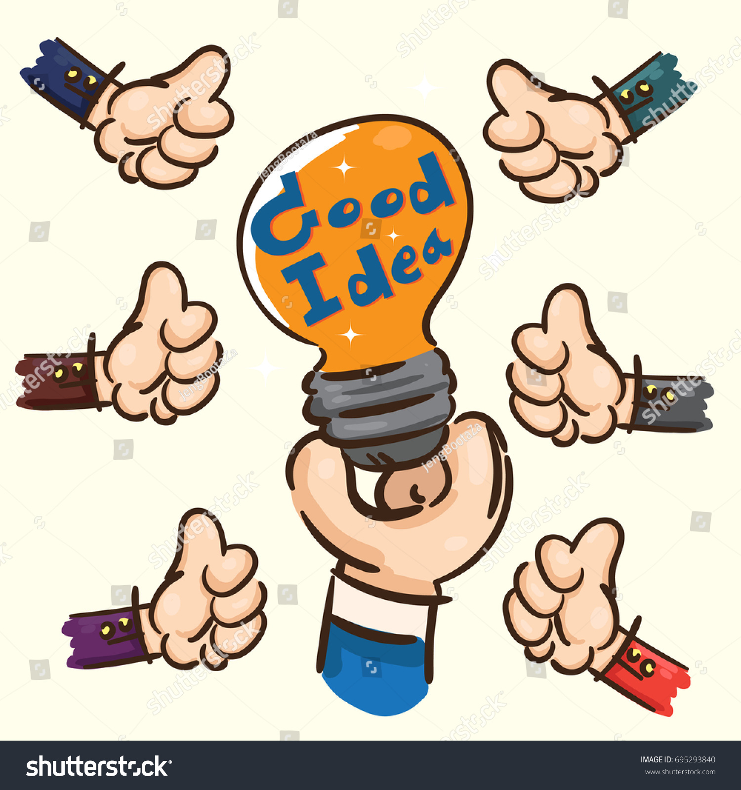 Good Idea Team Cartoon Vector Stock Vector (Royalty Free) 695293840 ...