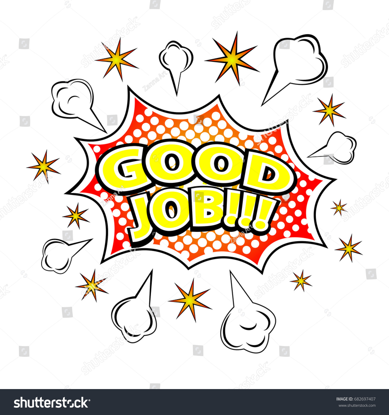 Good Job Comic Book Explosion Vector: vector de stock (libre de ...