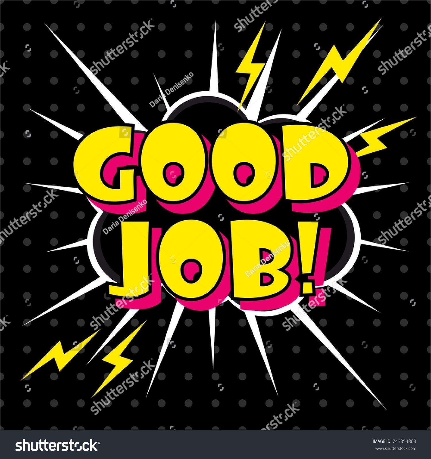 Vektor Stok Good Job Comic Book Explosion Vector (Tanpa Royalti ...