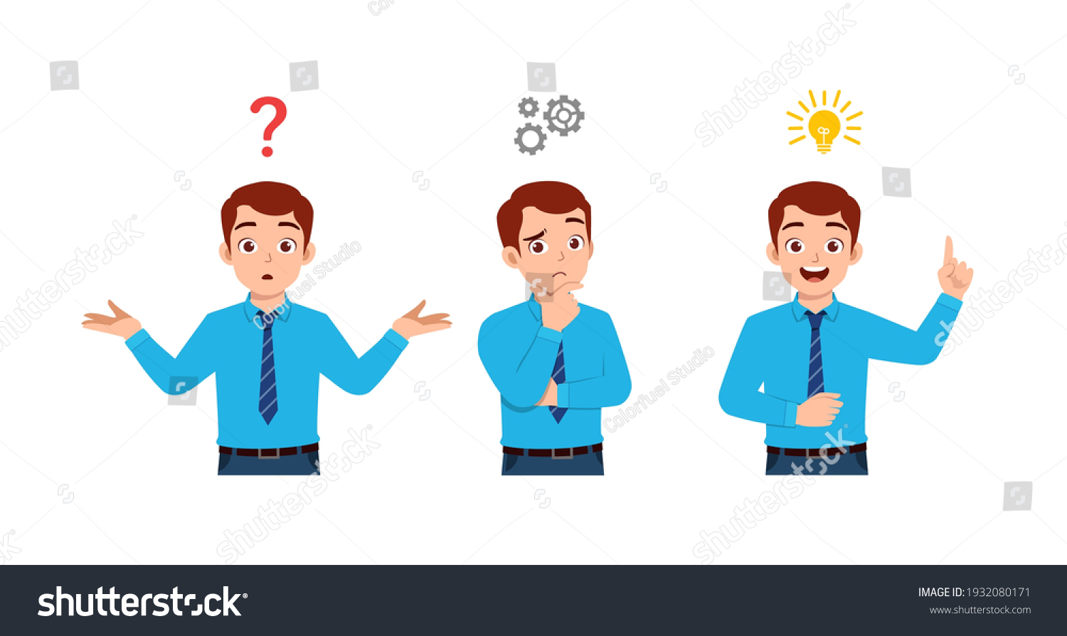 Good Looking Man Thinking Search Idea Stock Vector (Royalty Free ...