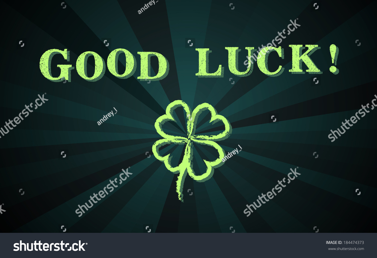 Good Luck Card Vector Stock Vector (Royalty Free) 184474373 | Shutterstock