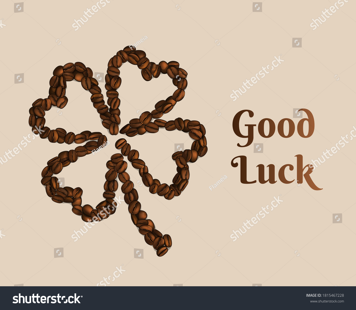 Good Luck Coffee Clover Vector Illustration Stock Vector (Royalty Free ...