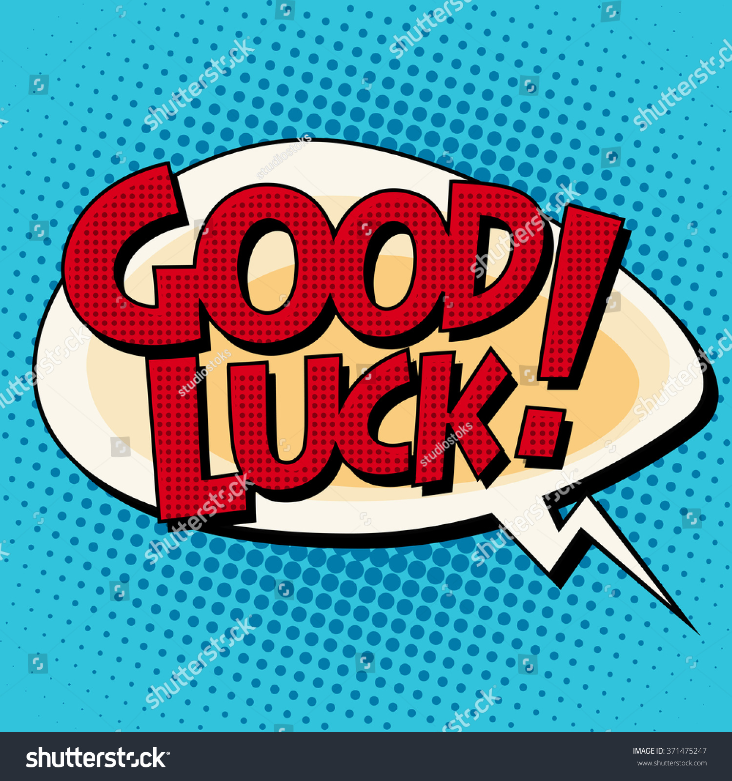 Good Luck Comic Strip Text Stock Vector 371475247 - Shutterstock